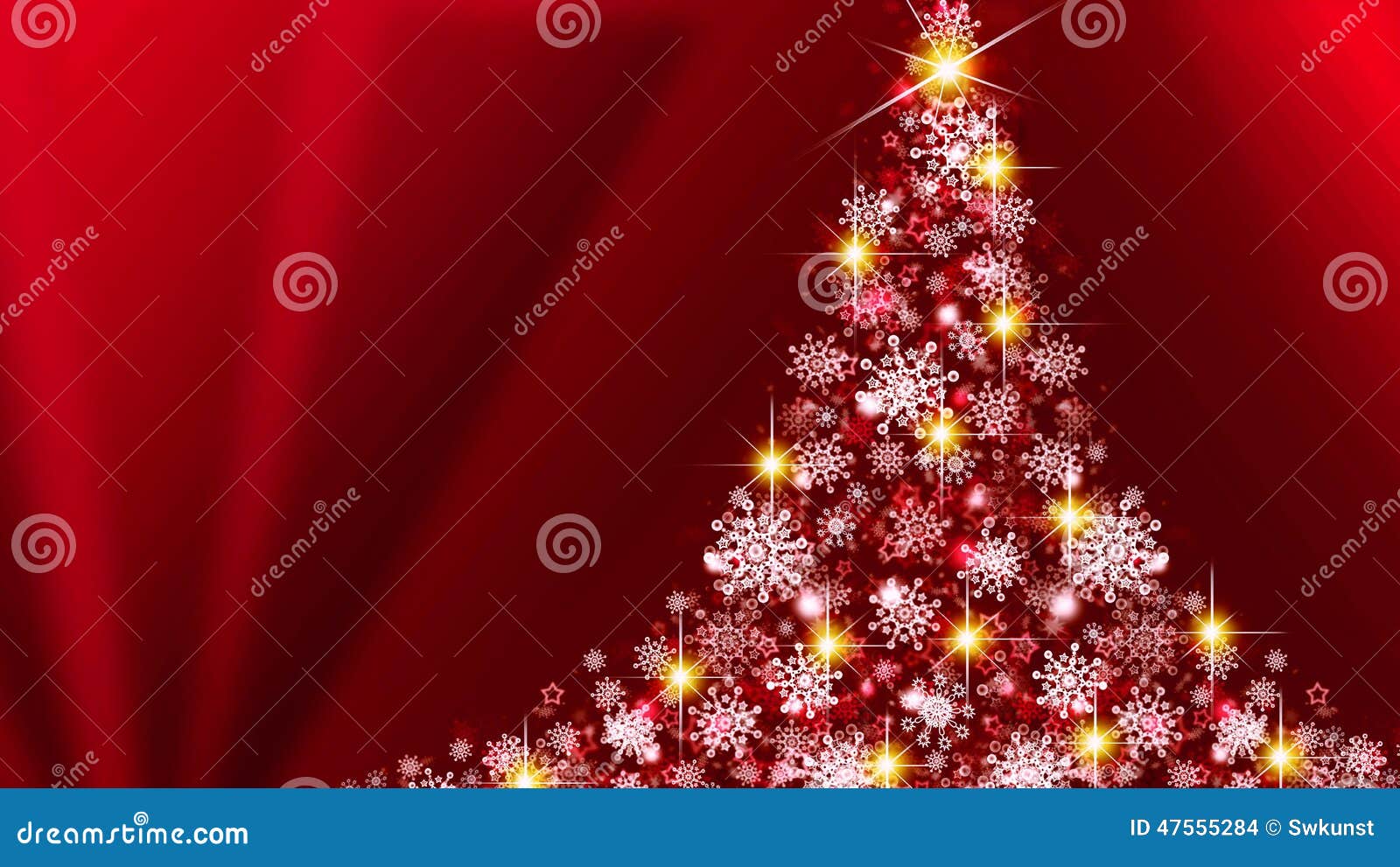 White Christmas Tree on Red Background. Stock Illustration ...