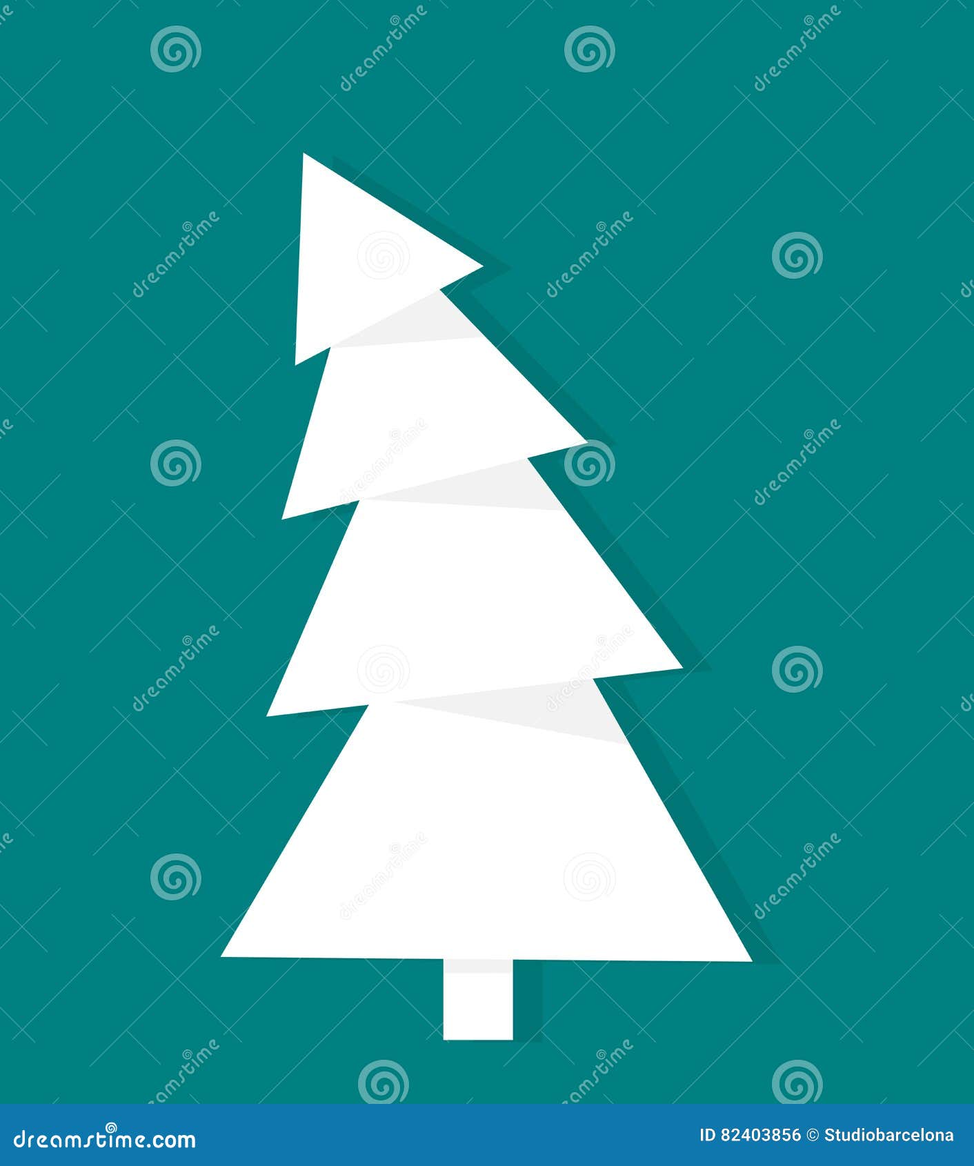 White Christmas tree stock vector. Illustration of symbolic - 82403856