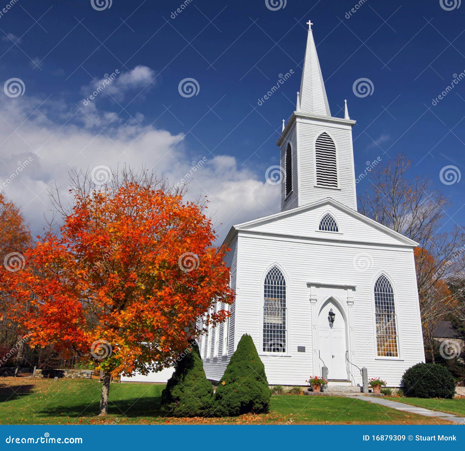 White church stock image. Image of autumnal, beautiful - 16879309