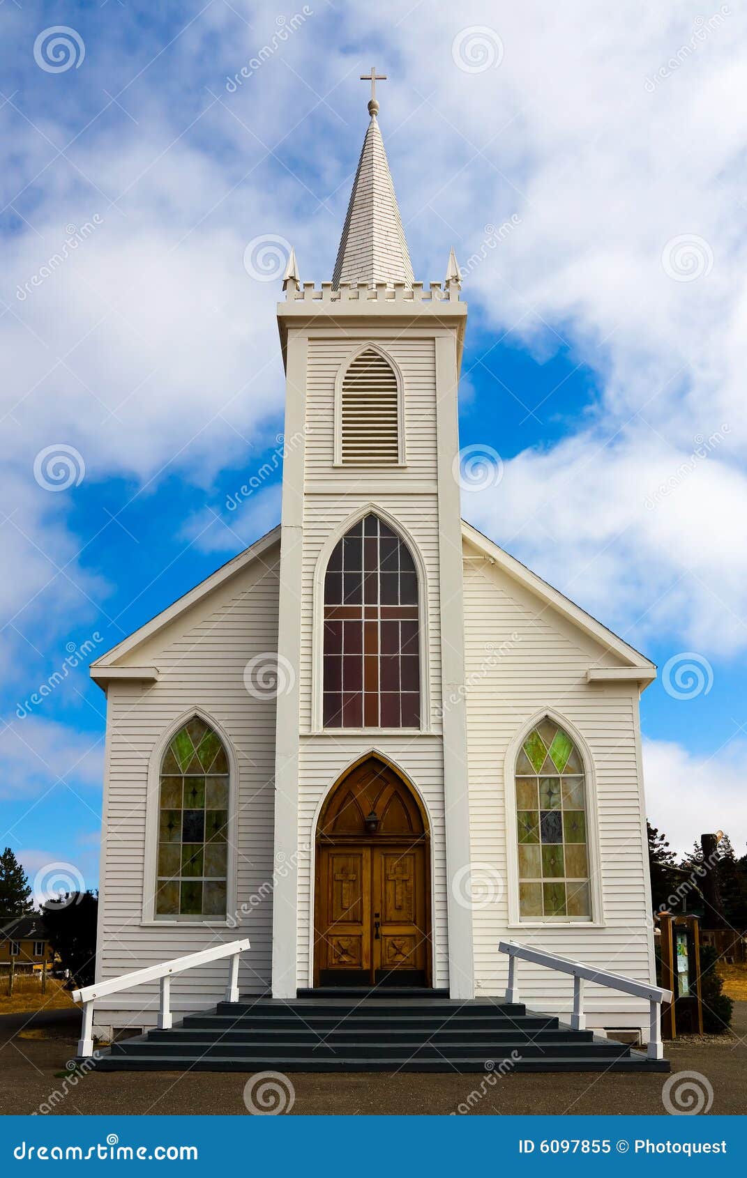 White church stock image. Image of clouds, holiday, blue - 6097855