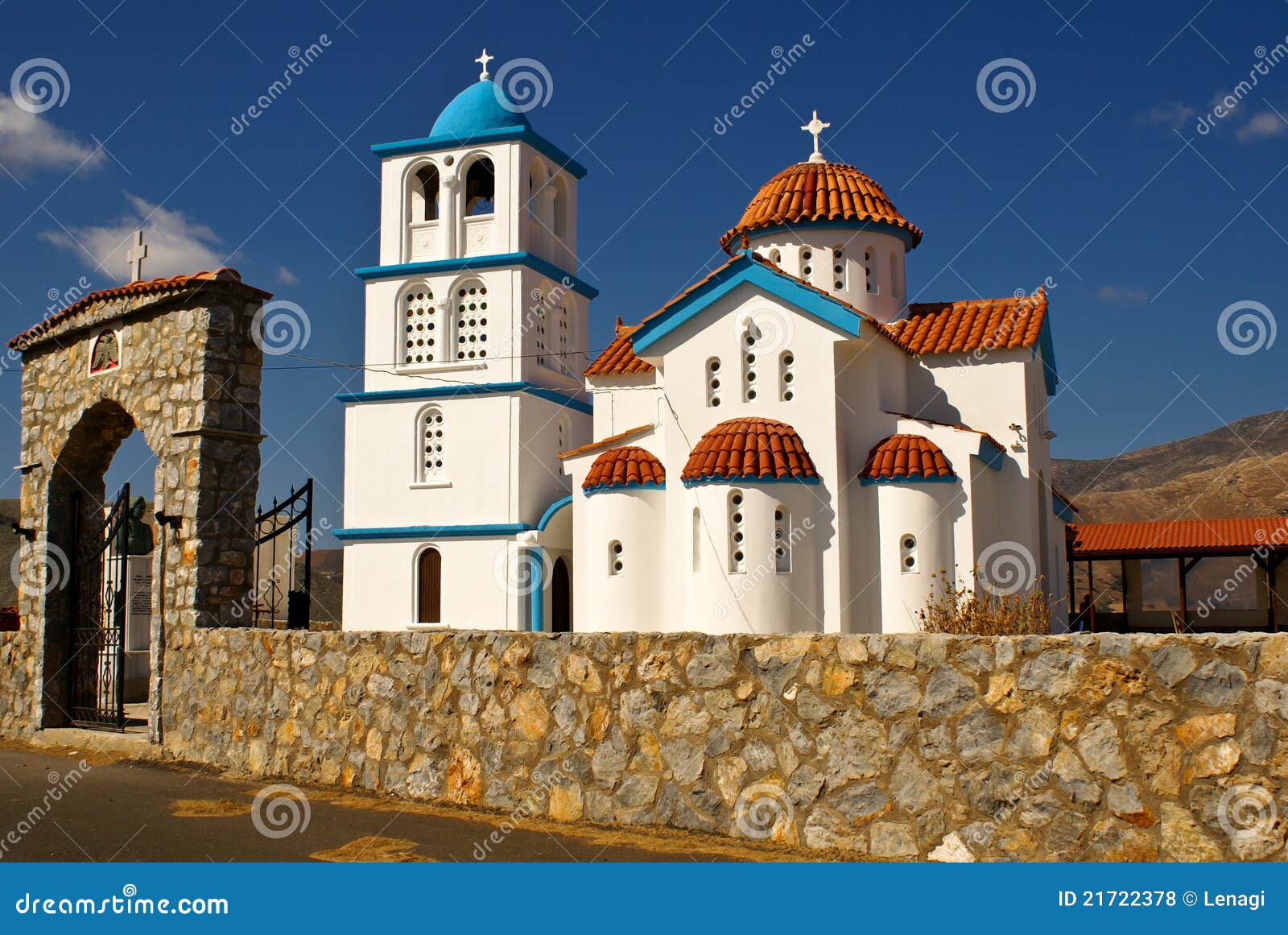 White church in Crete stock photo. Image of roof, island - 21722378