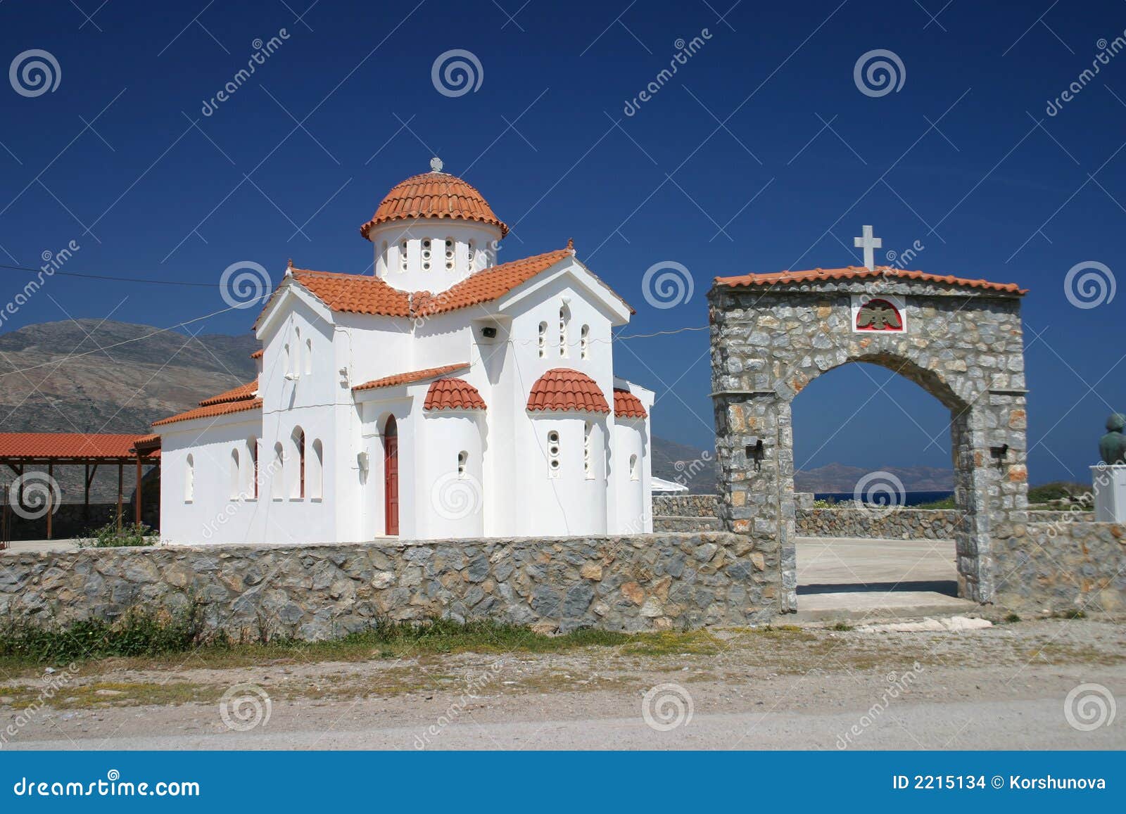 White Church, Crete, Greece Stock Photo - Image of architecture, olive ...
