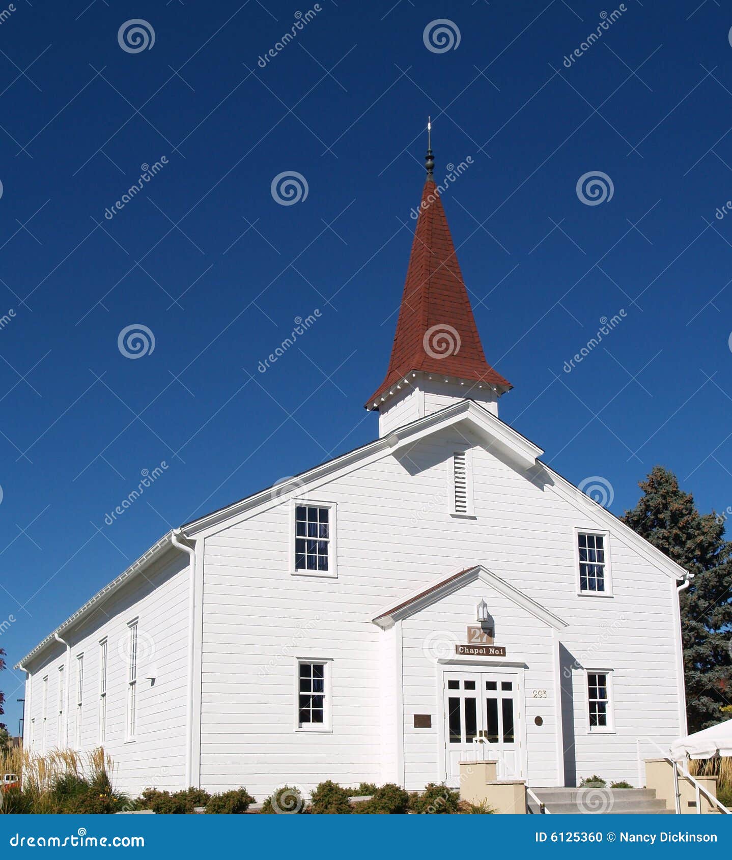 White Church Eisenhower Chapel Stock Photo - Image of aurora, colorado ...