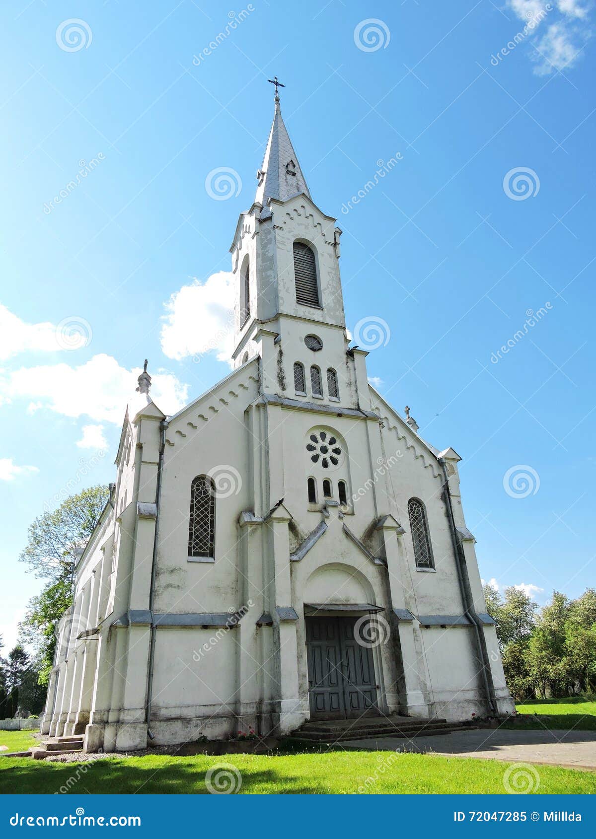 White church, Lithuania stock image. Image of view, wall - 72047285