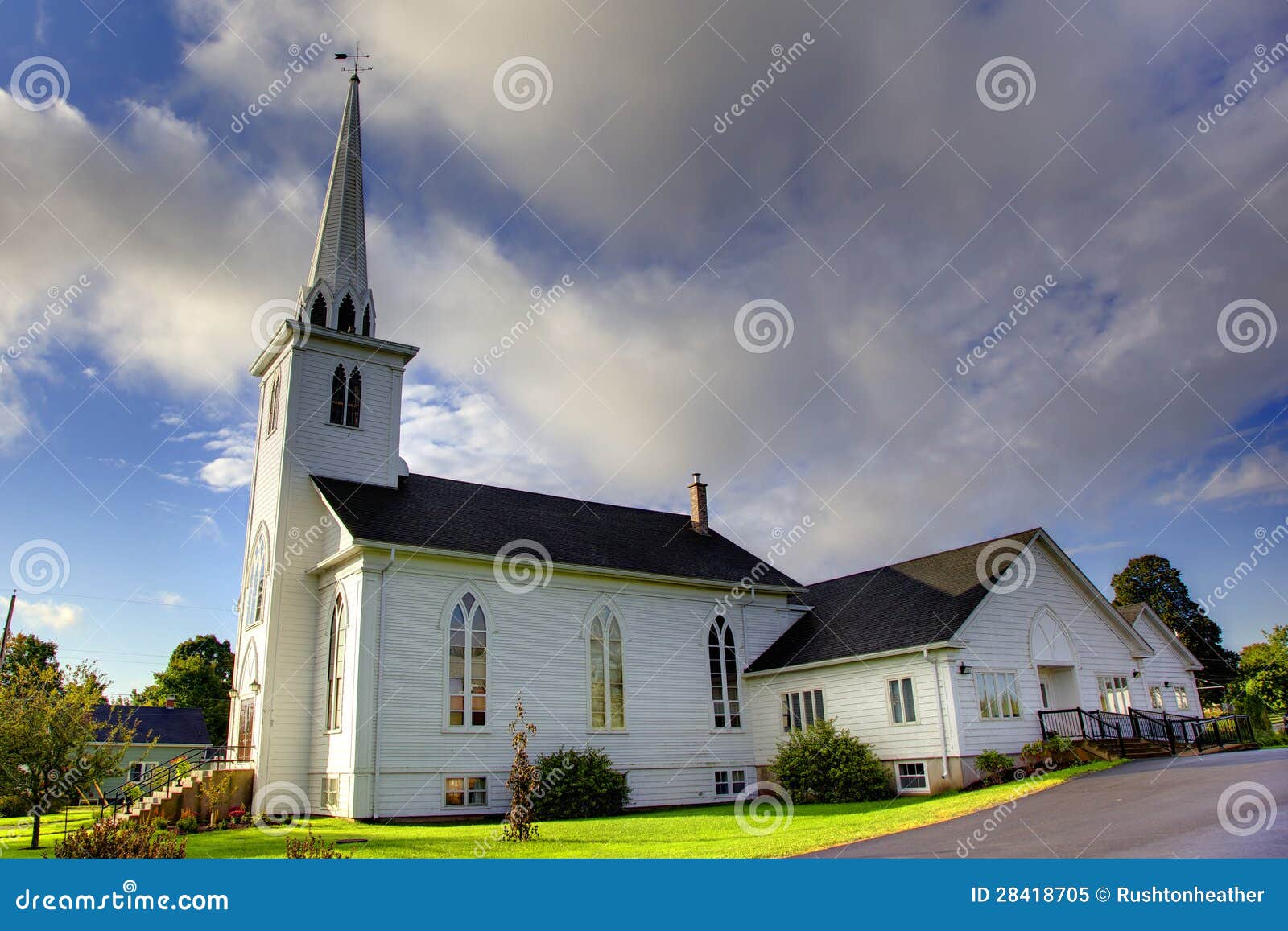 White church with steeple stock image. Image of church - 28418705