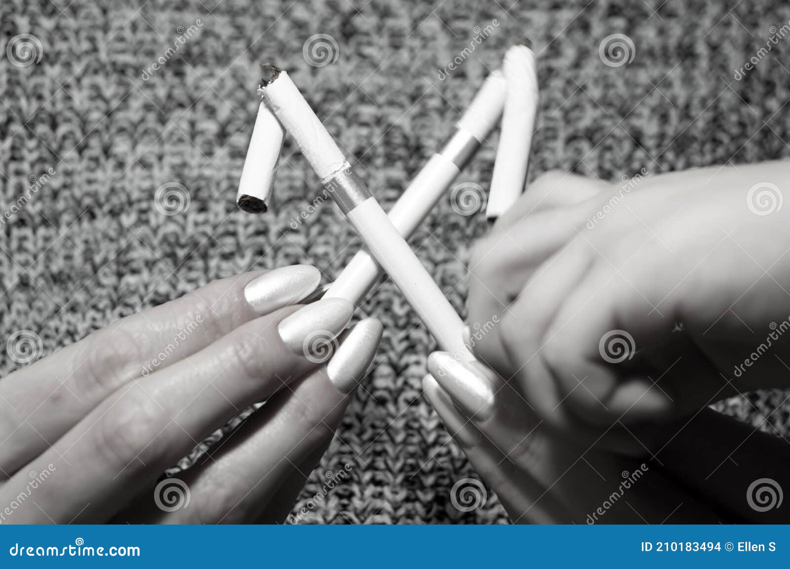 White Cigarettes in the Hands of a Girl Stock Photo - Image of refusal ...