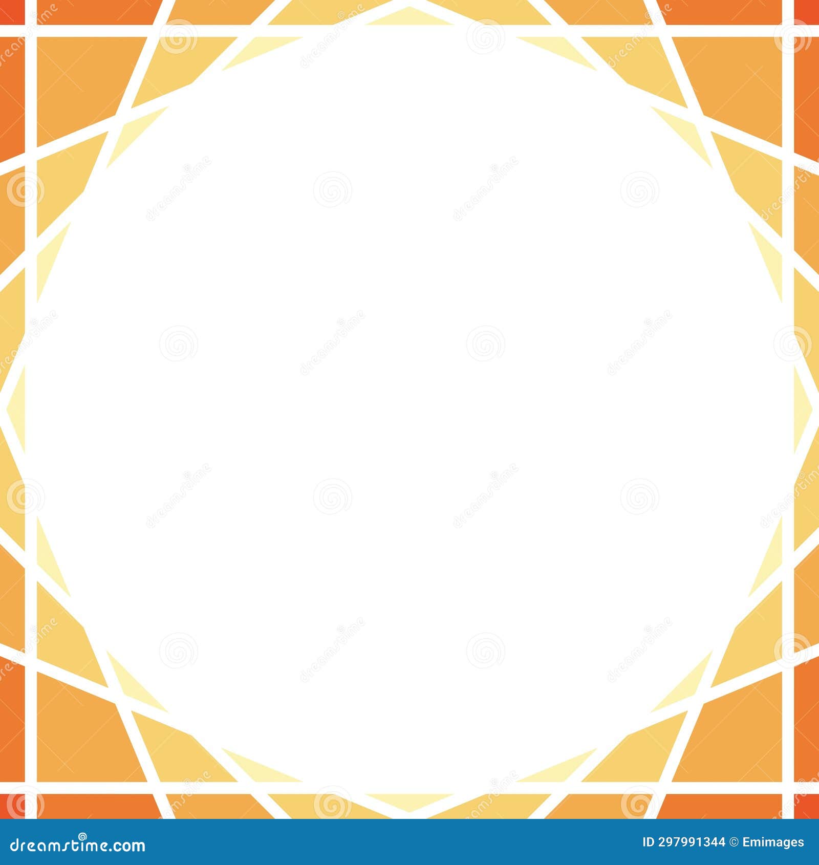 White Circle Background with Orange Geometric Border Stock Illustration ...