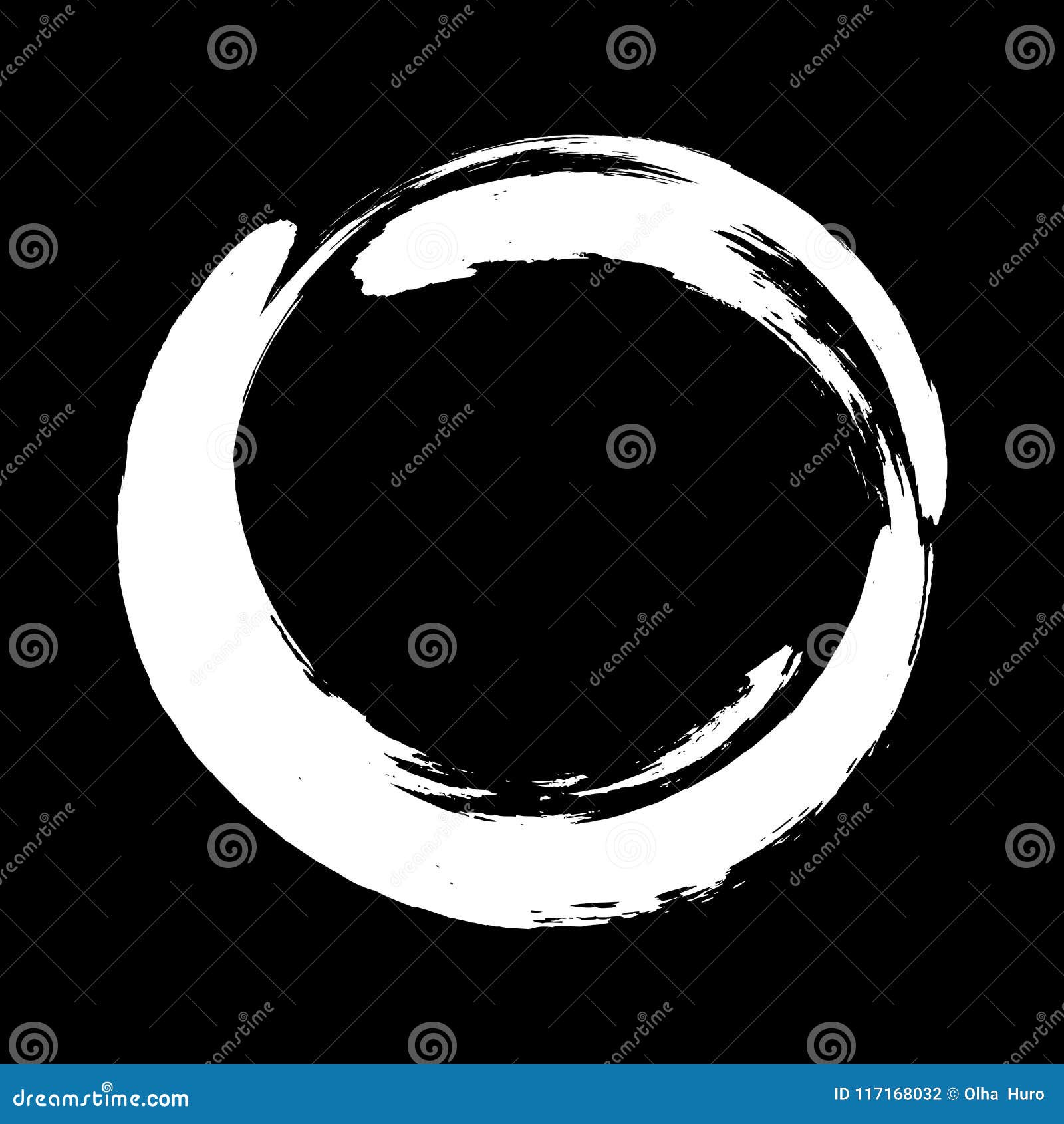 A White Circle with a Brush on a Black Background Stock Vector ...