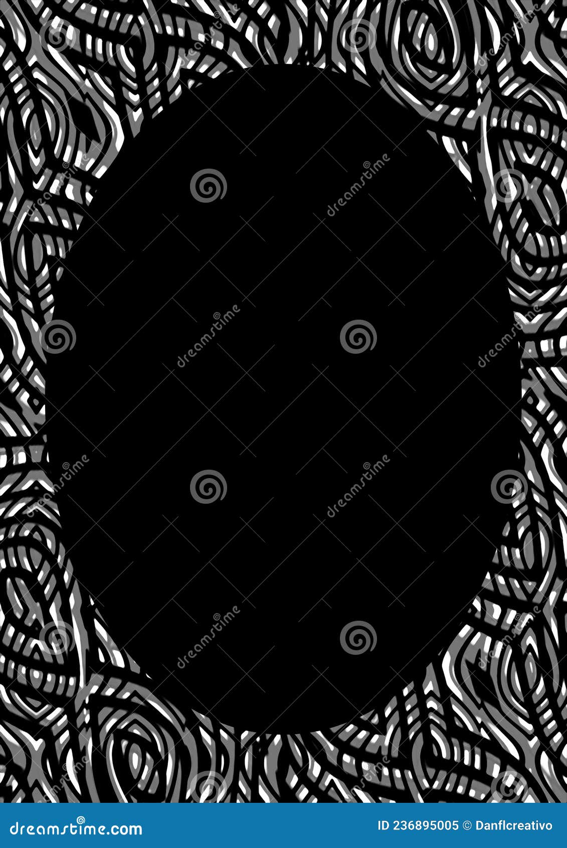 Black Frame with Decorative Rounded Borders Stock Illustration ...