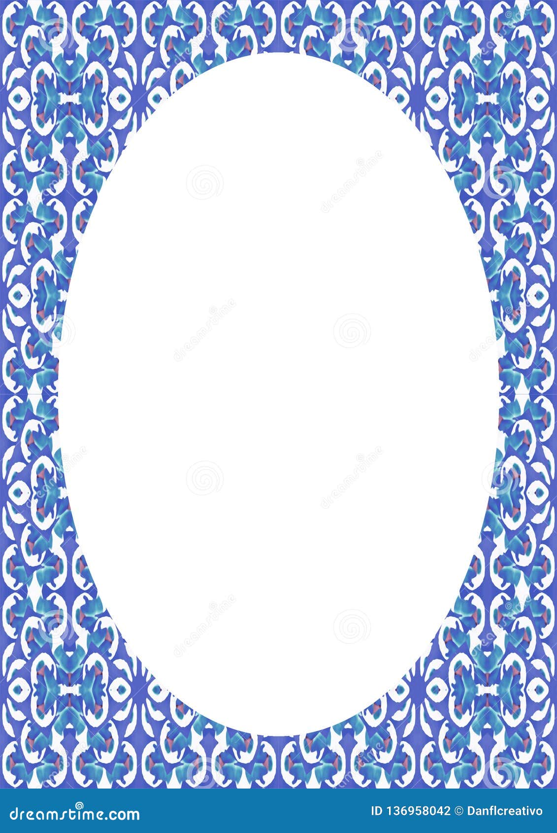 White Frame with Decorated Colored Round Borders Stock Illustration ...