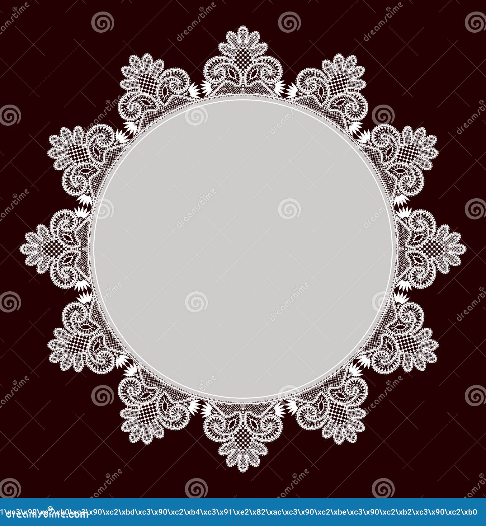 White Circle Lace Doily Frame. Romantic Background. Stock Vector ...