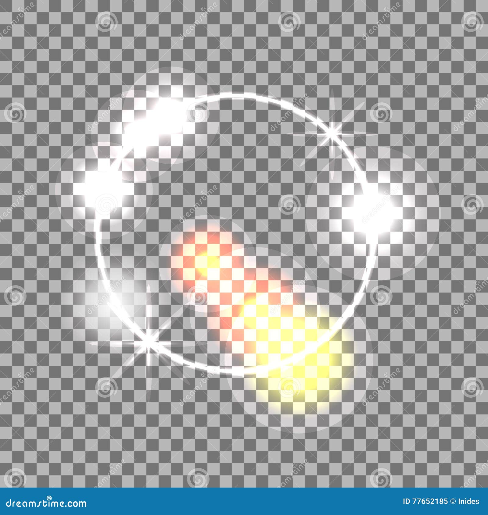White Circle Lens Flare Vector Effect. Abstract Glow Spots. Stock ...