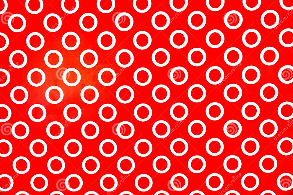 White Circle on Red Background.pattern for Backdrop Stock Image - Image ...