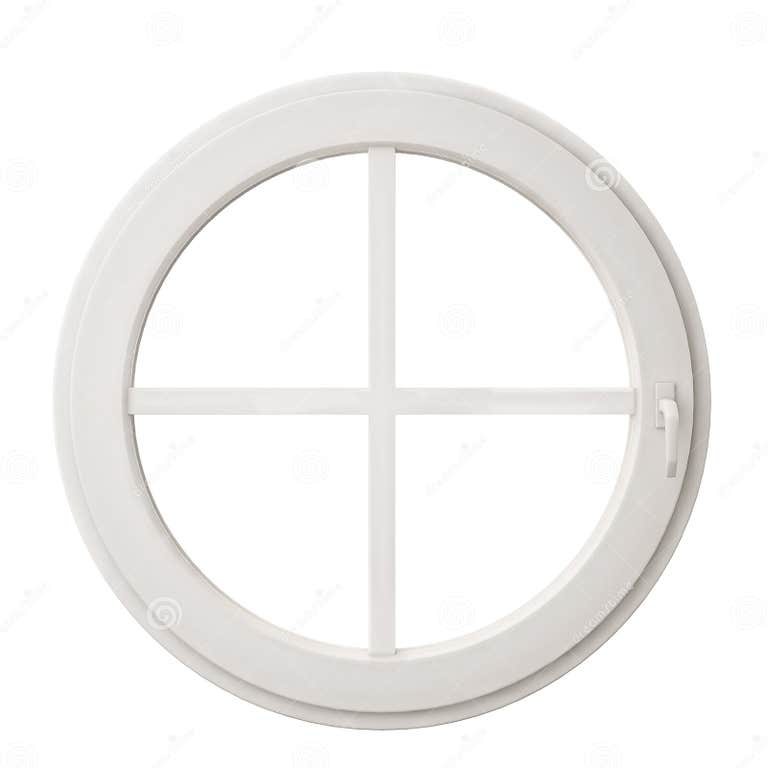 White Circle Window Frame Isolated on White Background Stock Image ...