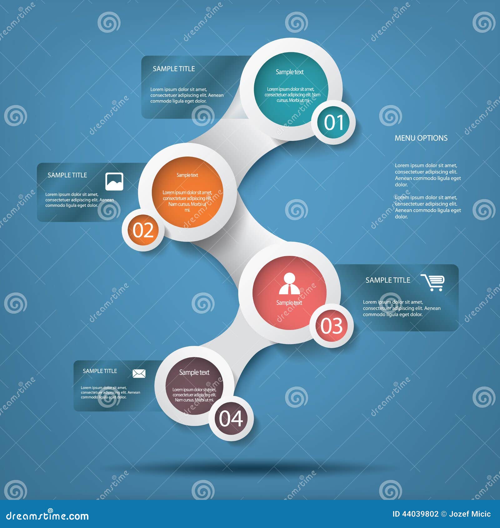 White Circles Menu Options Vector Illustration Stock Vector ...