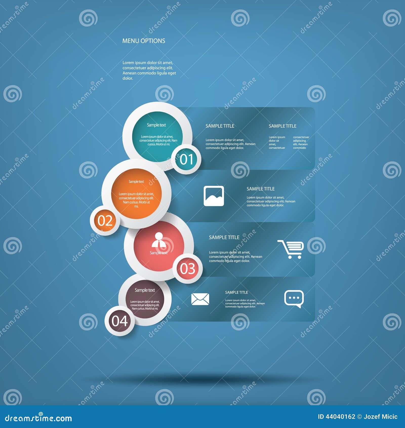White Circles Menu Options Vector Illustration Stock Vector ...