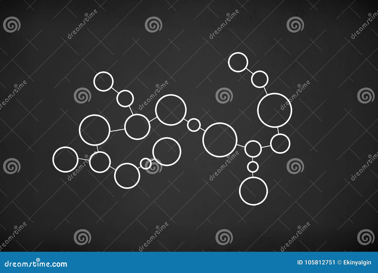 White Circles Network Connected on Chalk Board Background Stock Image ...