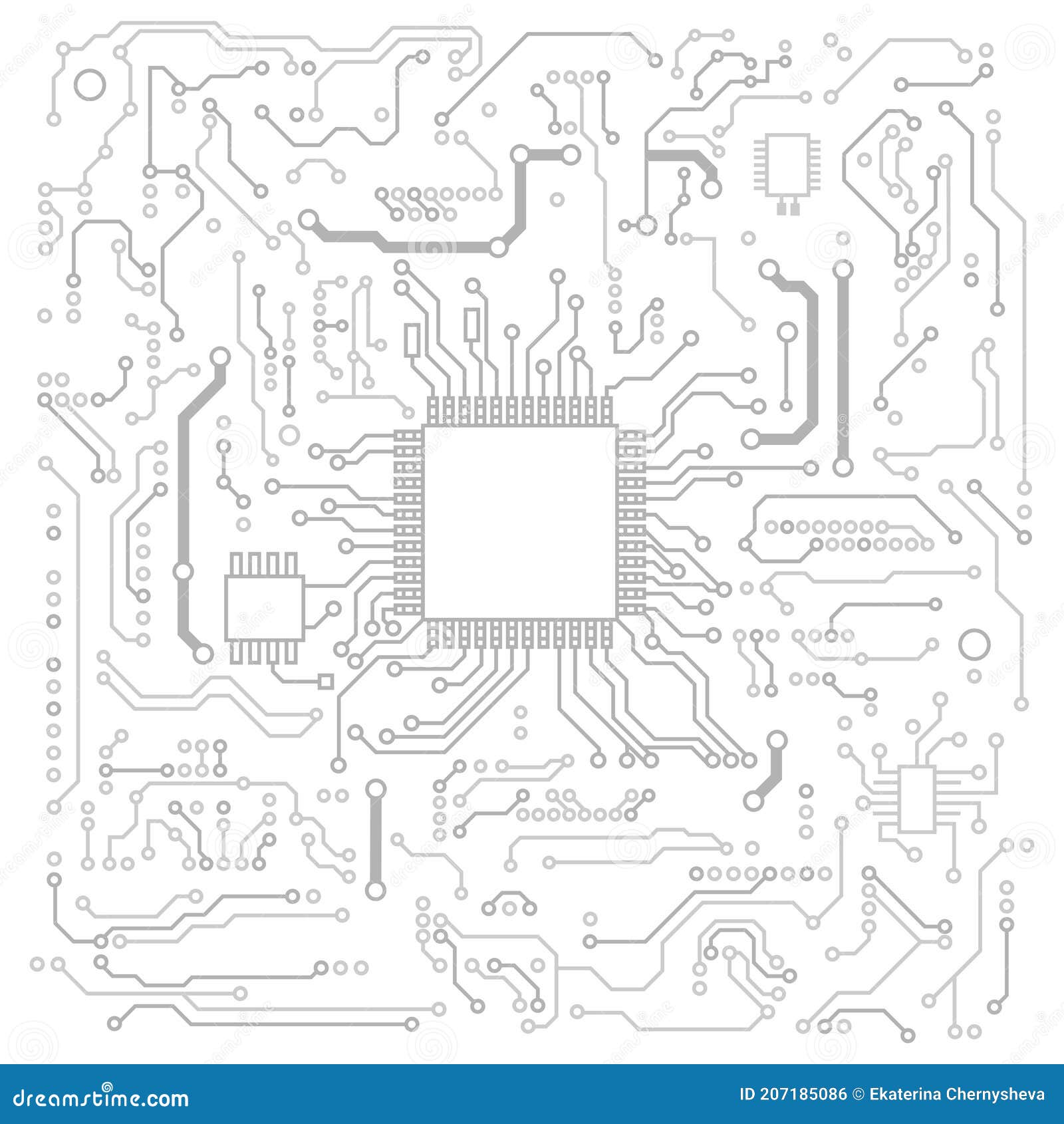 White Circuit Board Background. Vector Electronic Background Stock ...