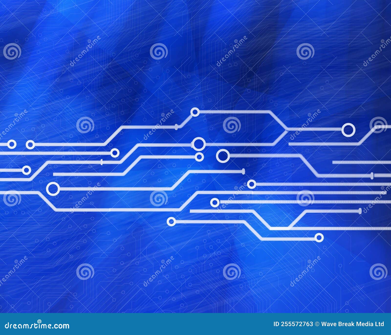 White Circuit Board on Blue Background Stock Illustration ...
