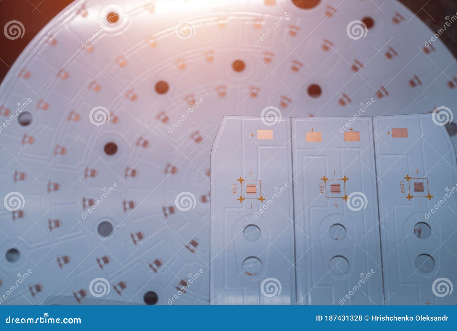 White Circuit Board with LED Lights Stock Photo - Image of electronic ...