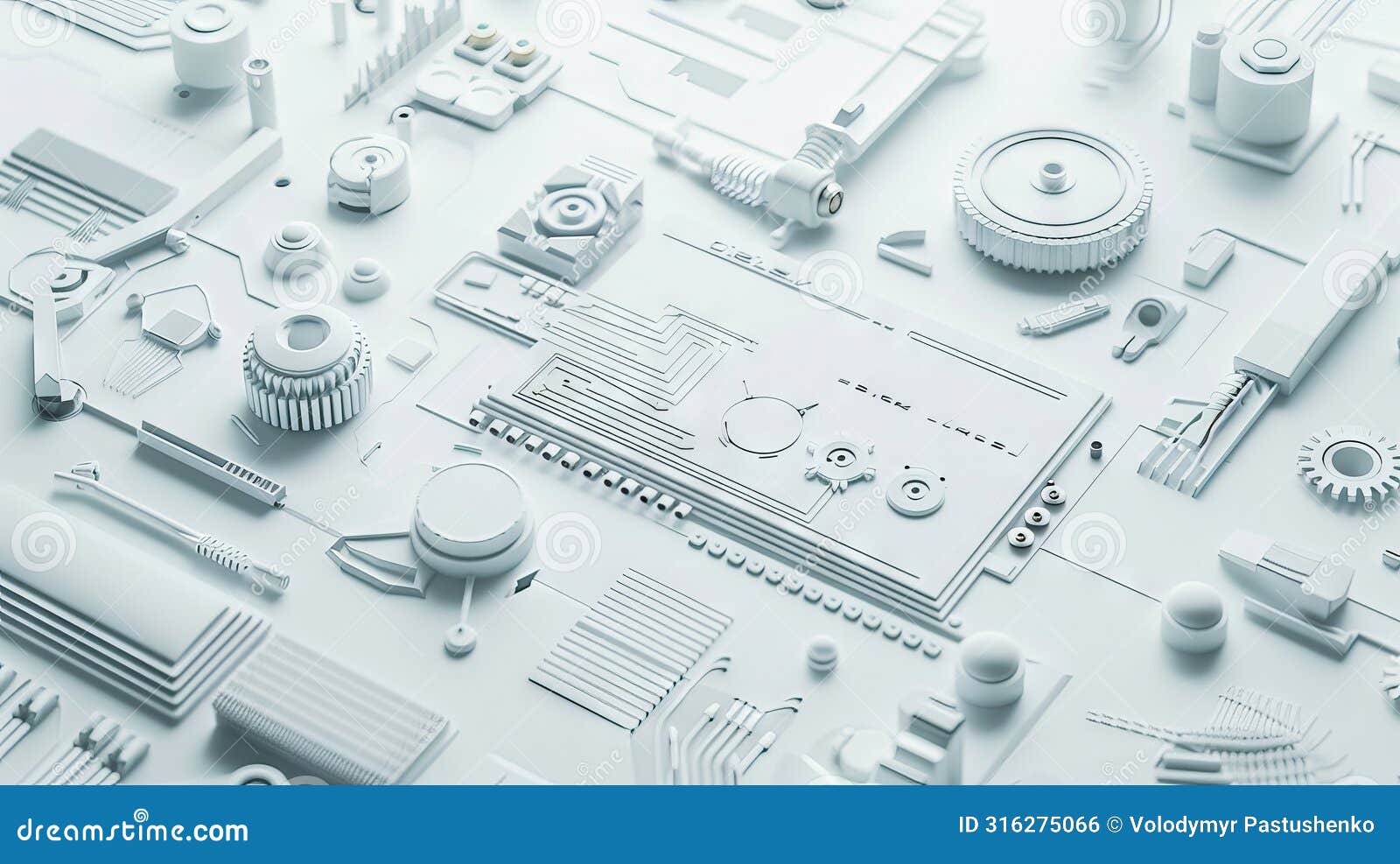 A White Circuit Board with Various Components Stock Photo - Image of ...