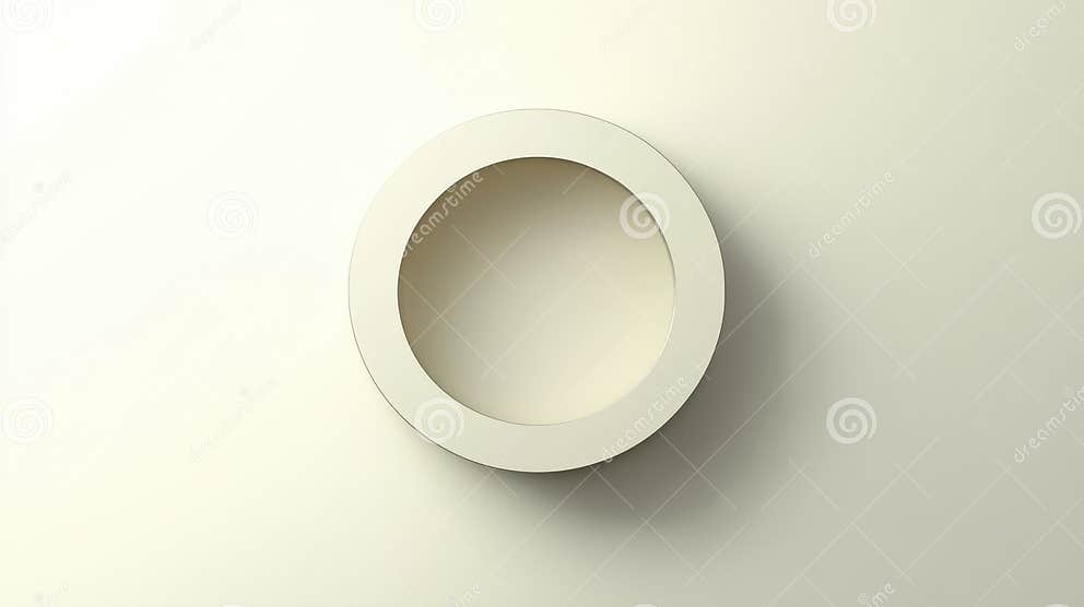 White Circular Object on a Plain Background Creating a Minimalist ...