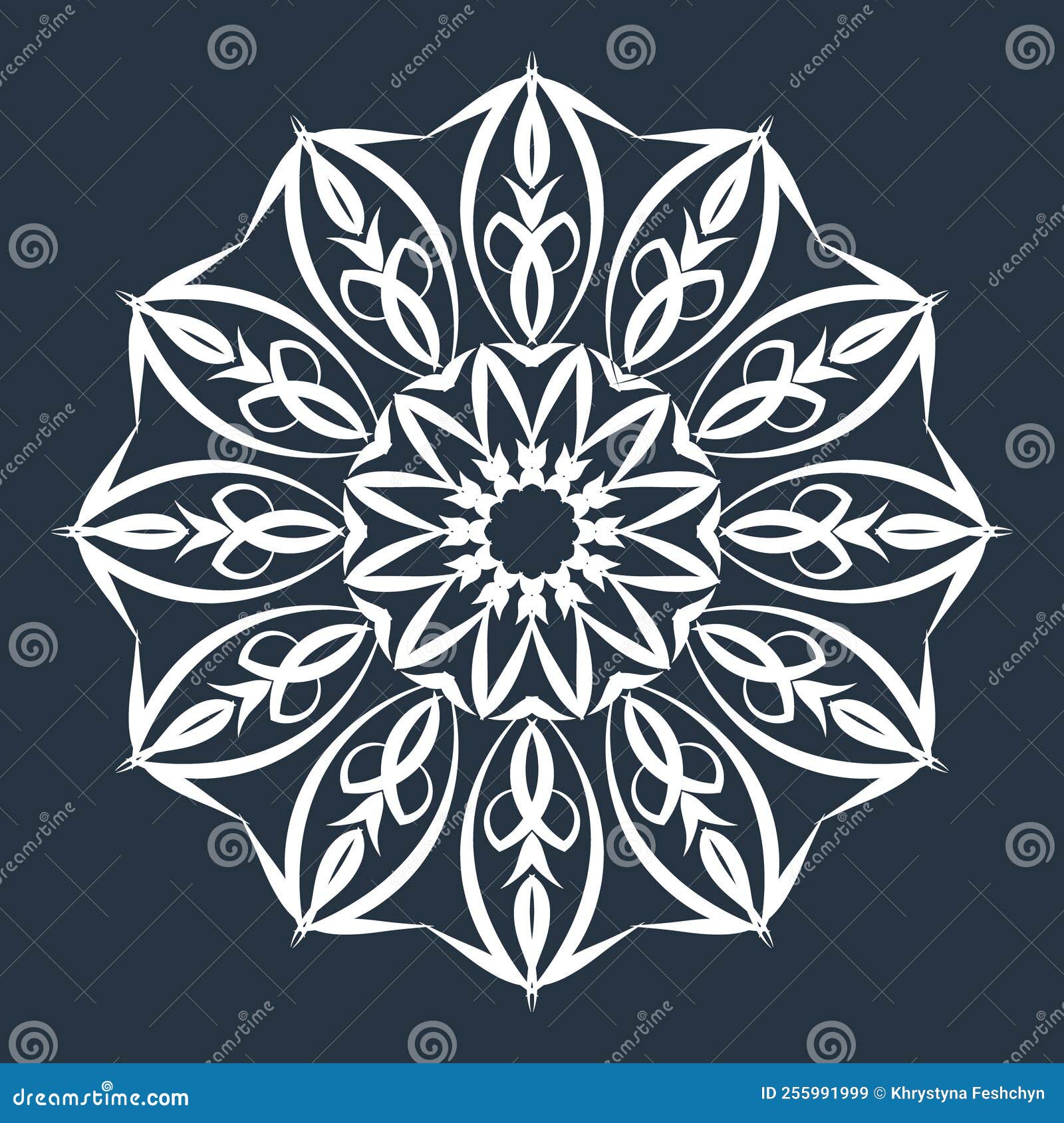 White Circular Pattern on Dark Blue Background Stock Vector ...