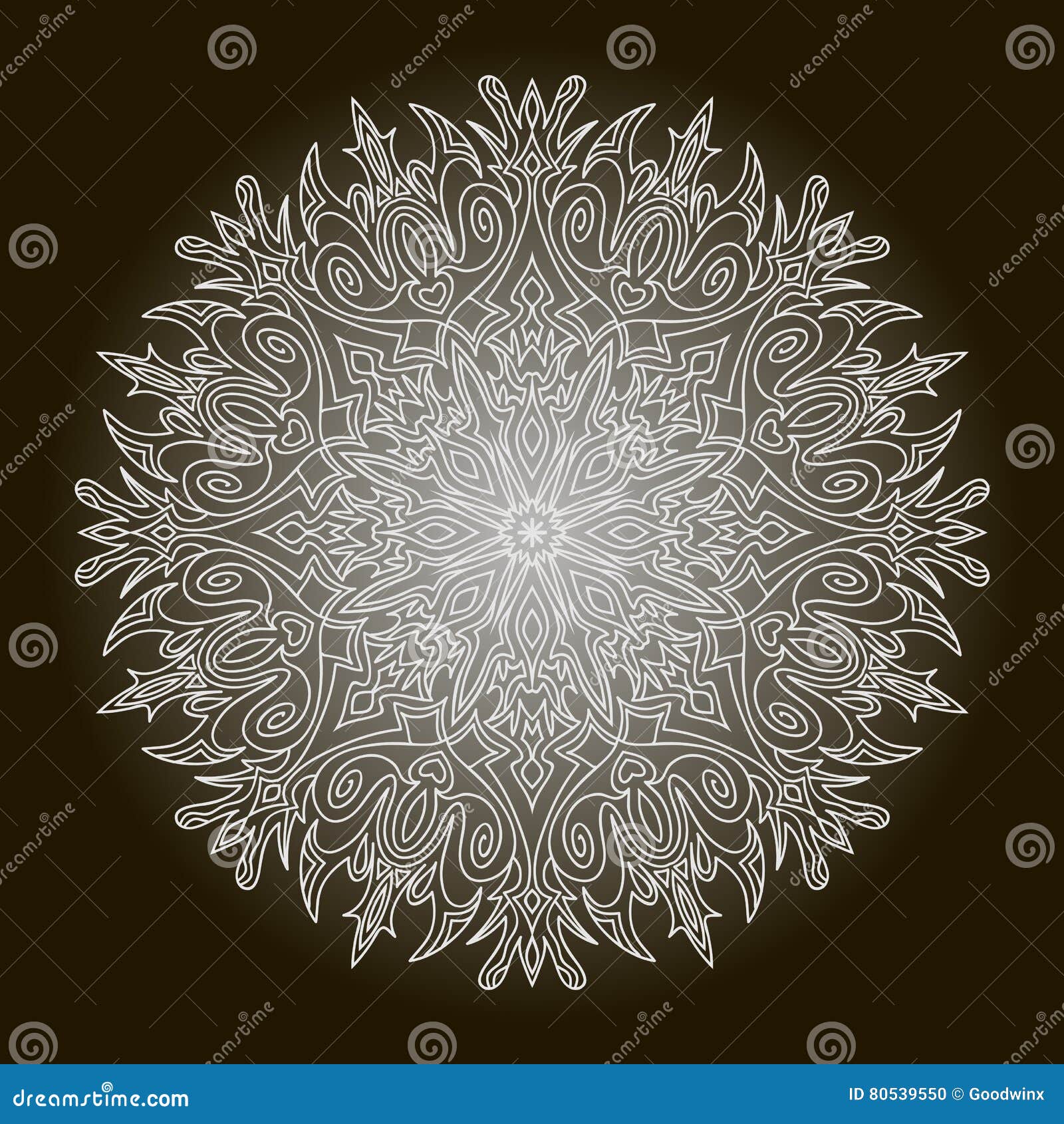 White Circular Pattern with Transparent Edge Over Black Background ...
