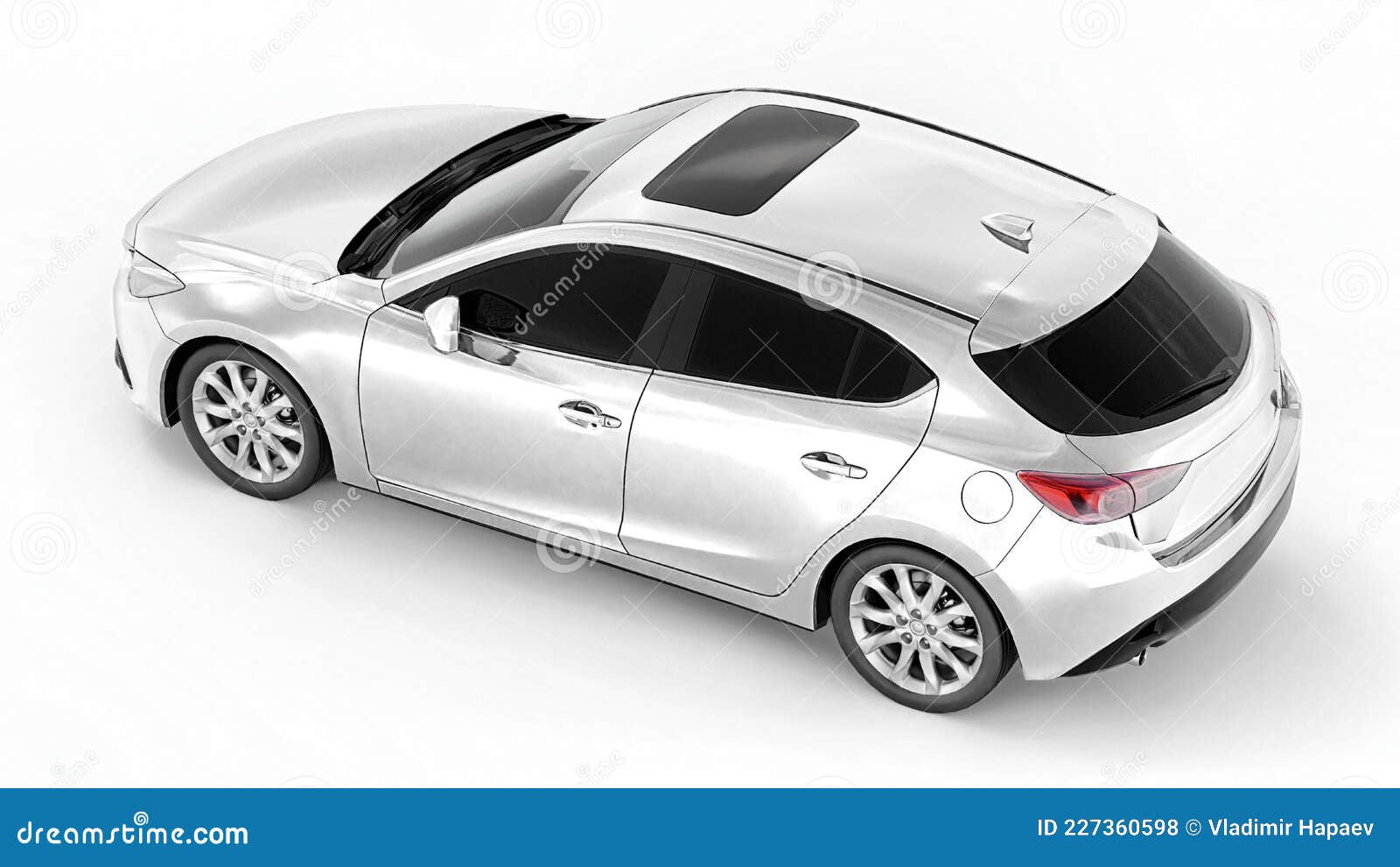 White City Car with Blank Surface for Your Creative Design. 3D ...