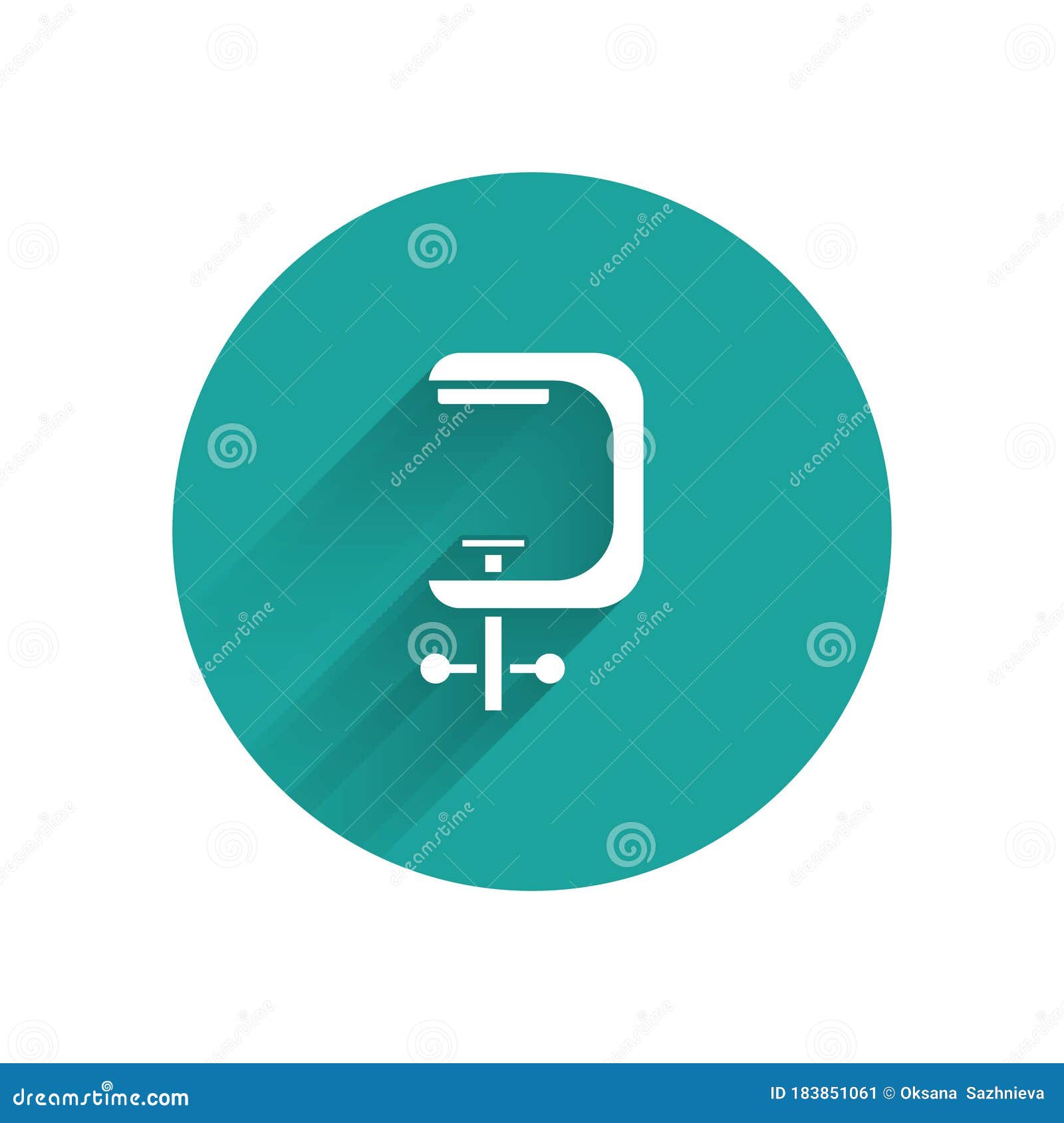 White Clamp and Tool Icon Isolated with Long Shadow. Locksmith Tool ...