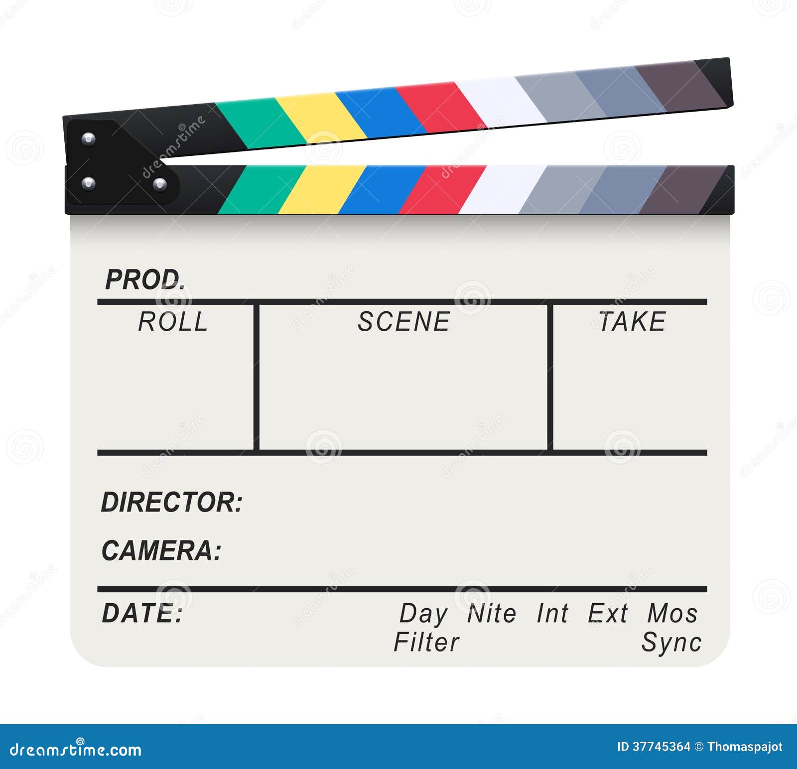 White Clapperboard stock illustration. Illustration of sound - 37745364