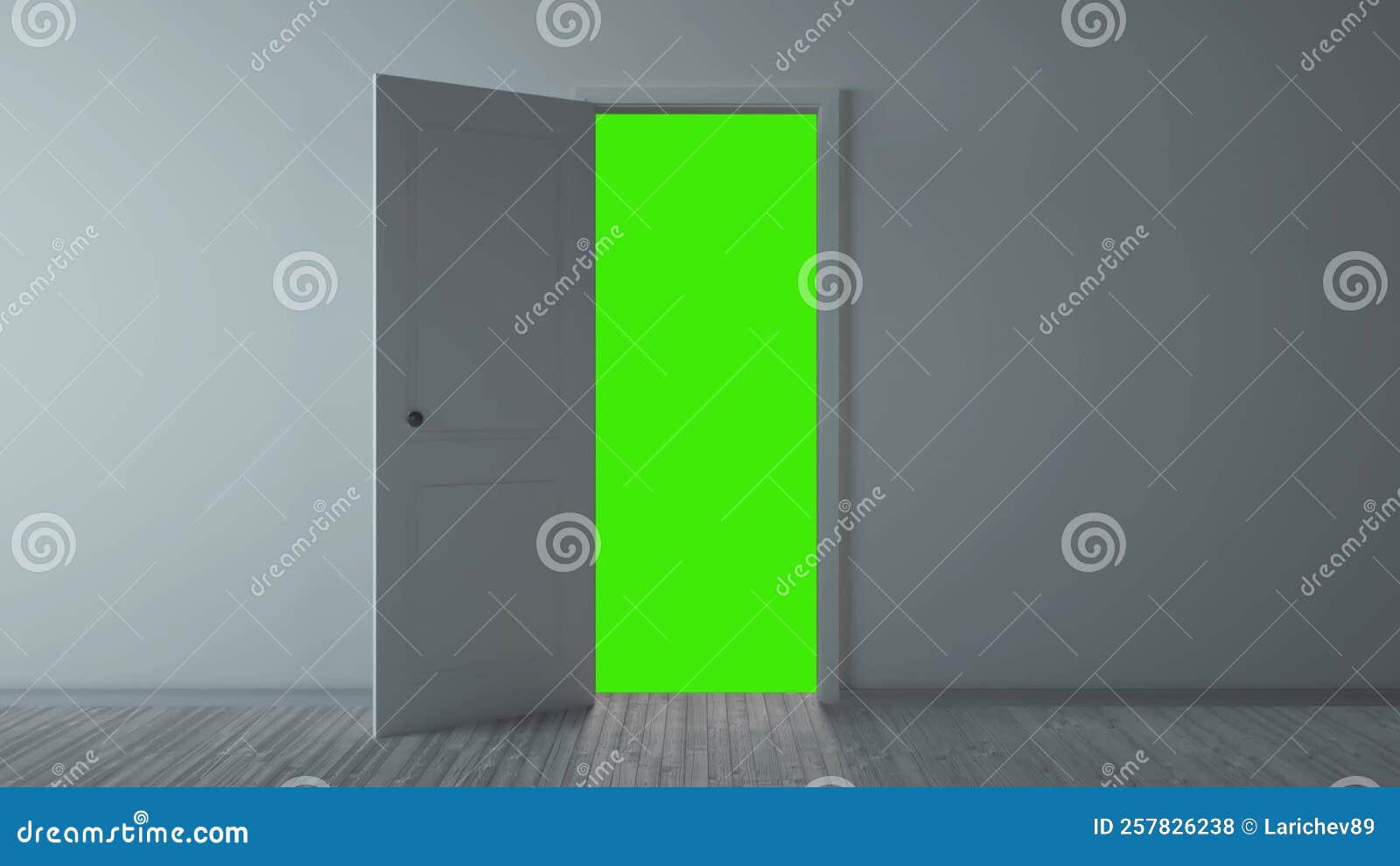 White Classic Design Door Opening To Green Screen Stock Footage - Video ...