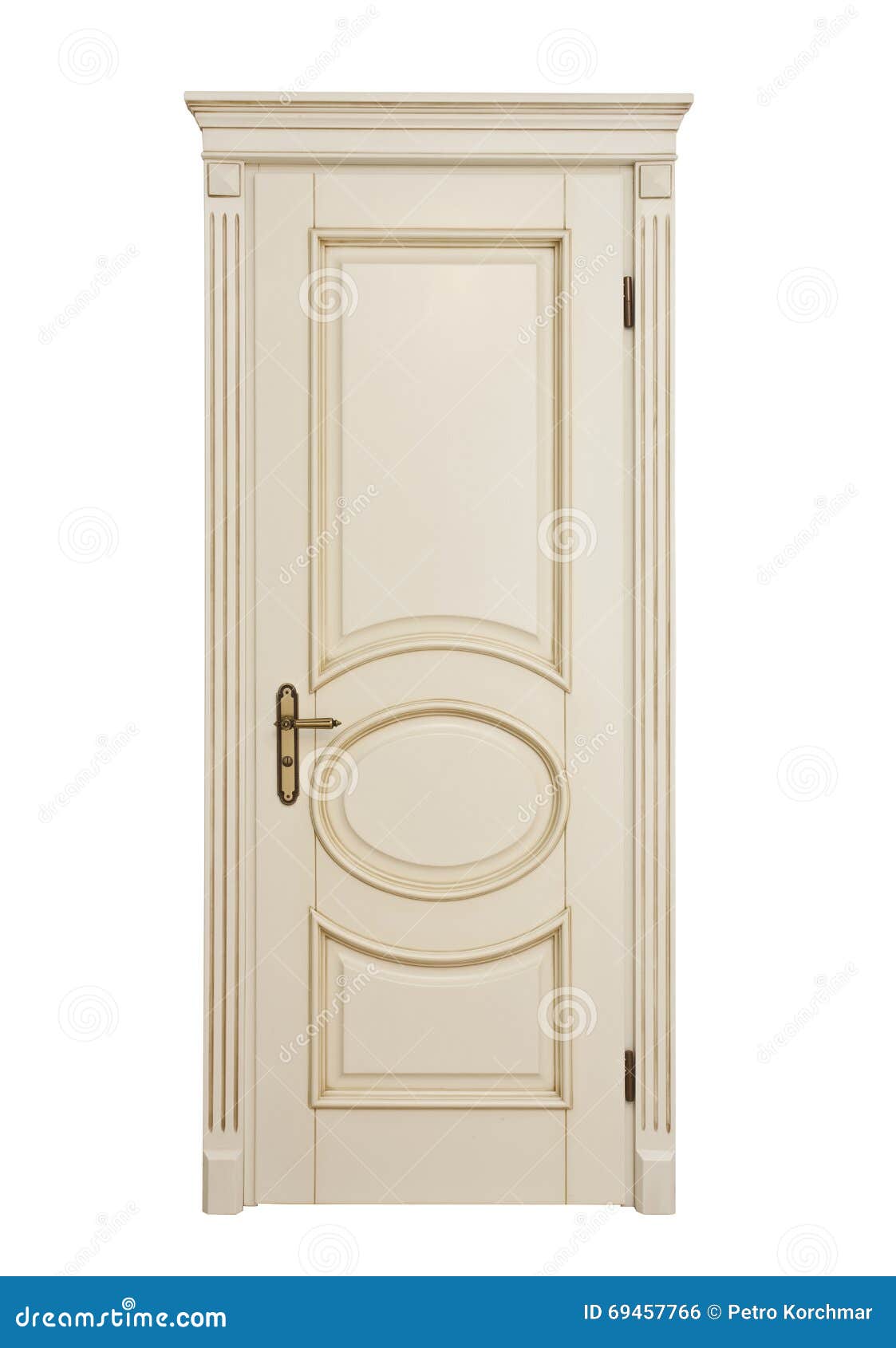 White Classic Door Isolate on White Background Stock Photo - Image of ...