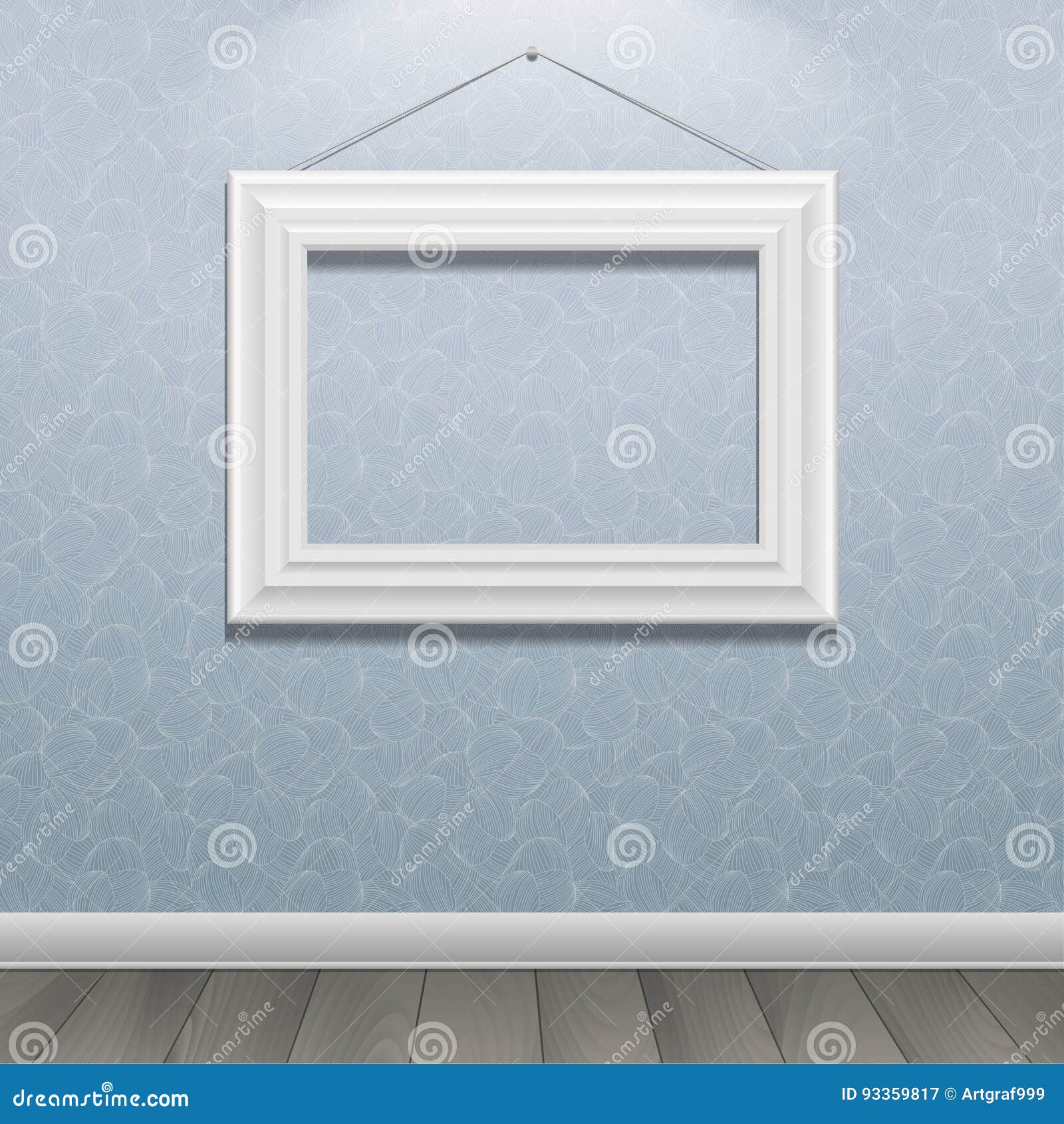 White Classic Frame on the Wall Stock Vector - Illustration of abstract ...