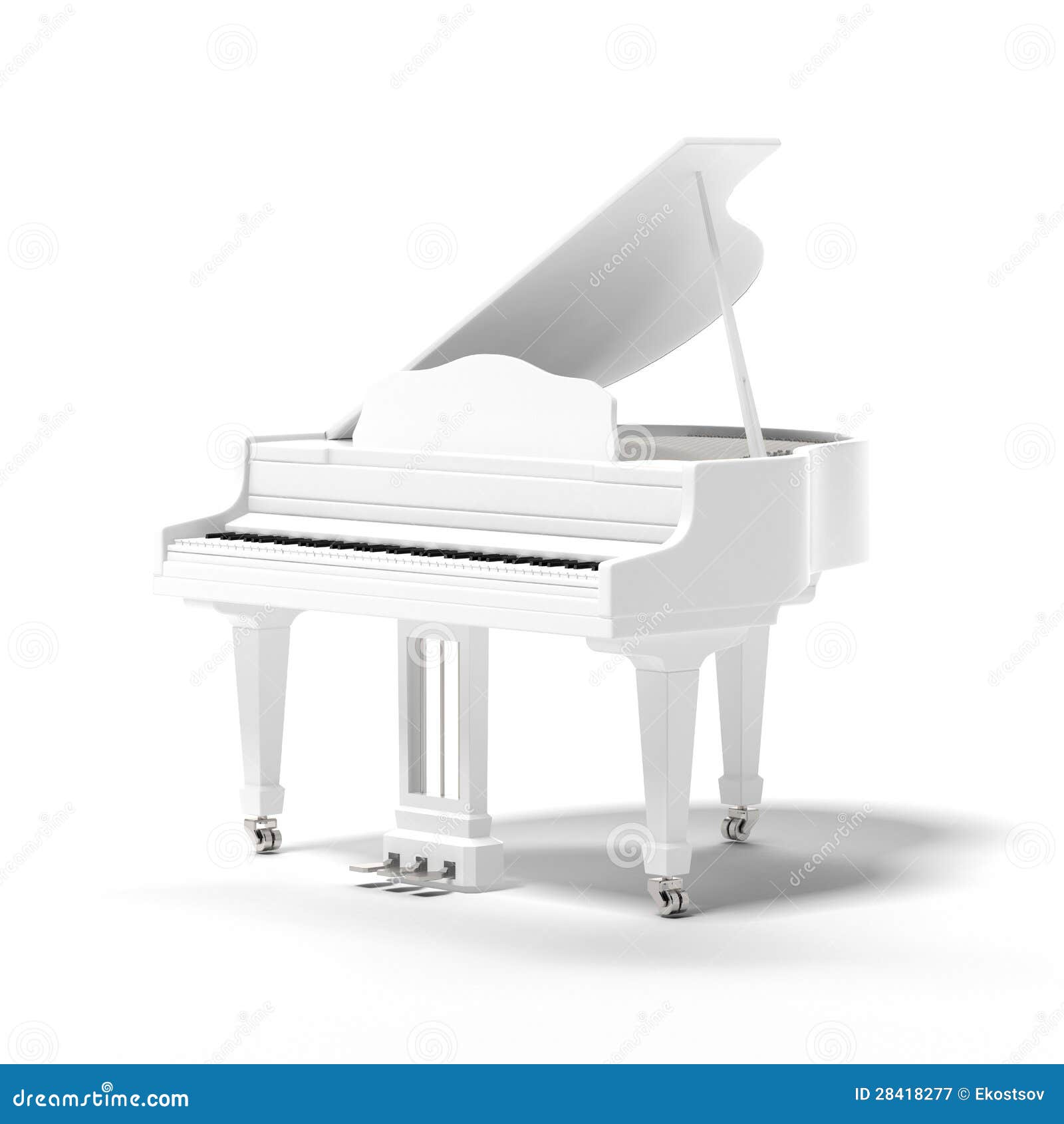 White classic grand piano stock illustration. Illustration of ebony ...