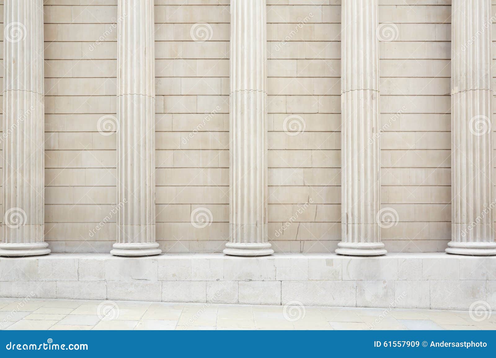 White Classical Columns and Wall Background Stock Image - Image of ...
