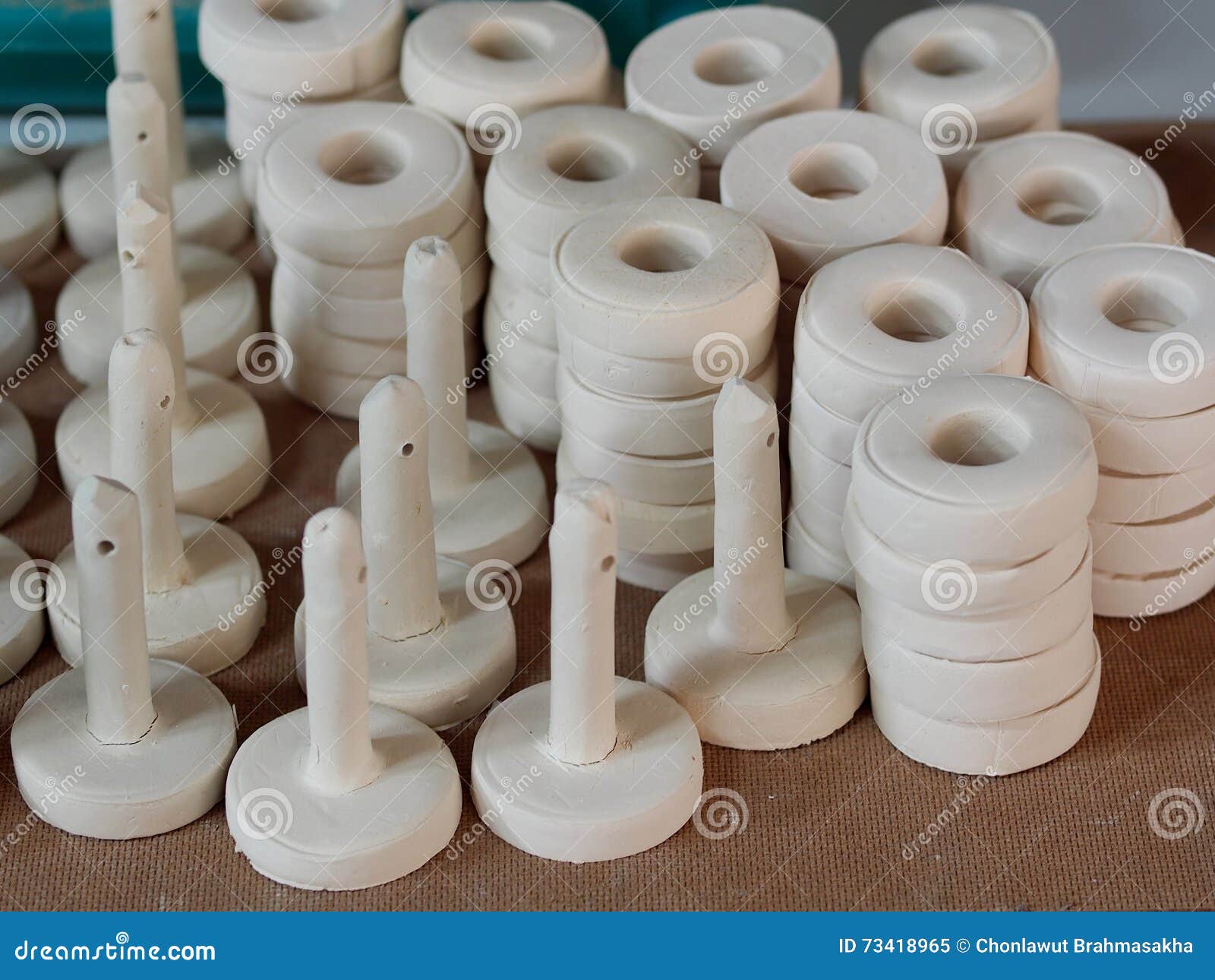 White Clay Ceramic Test Pieces for Ceramic Art Production Study in ...