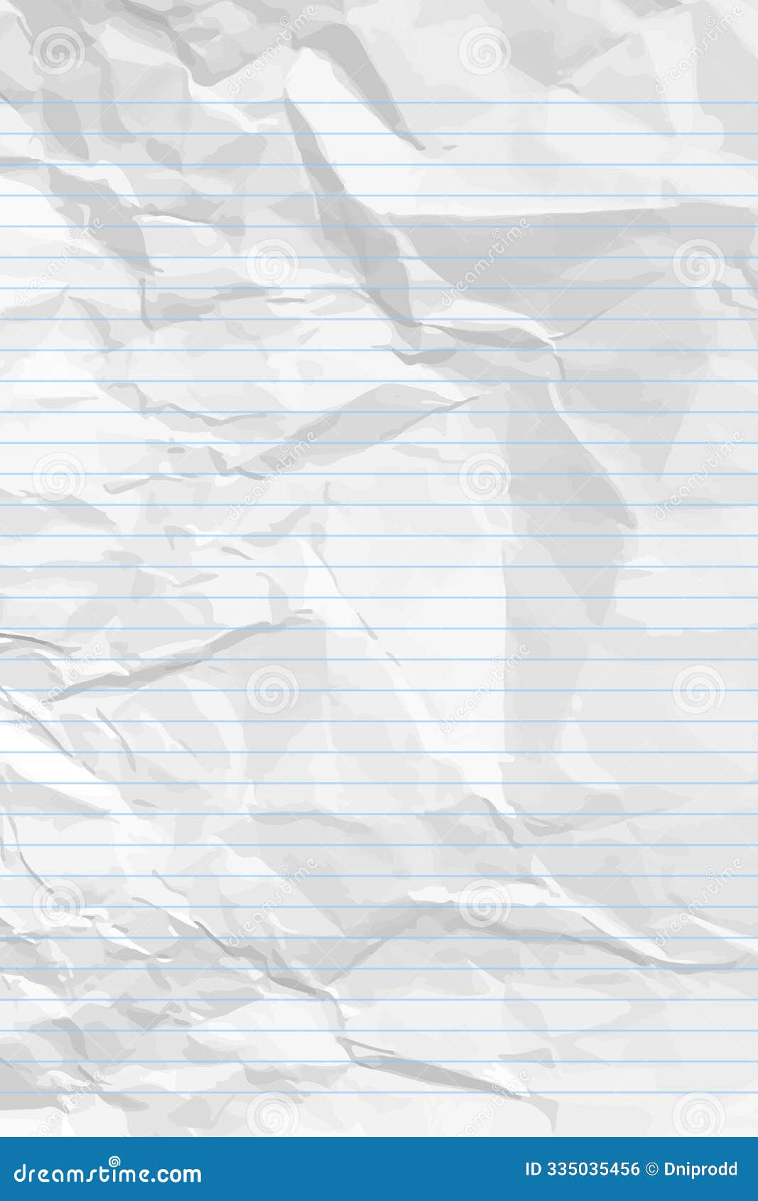 White Clean Crumpled Notebook Paper with Lines Stock Vector ...