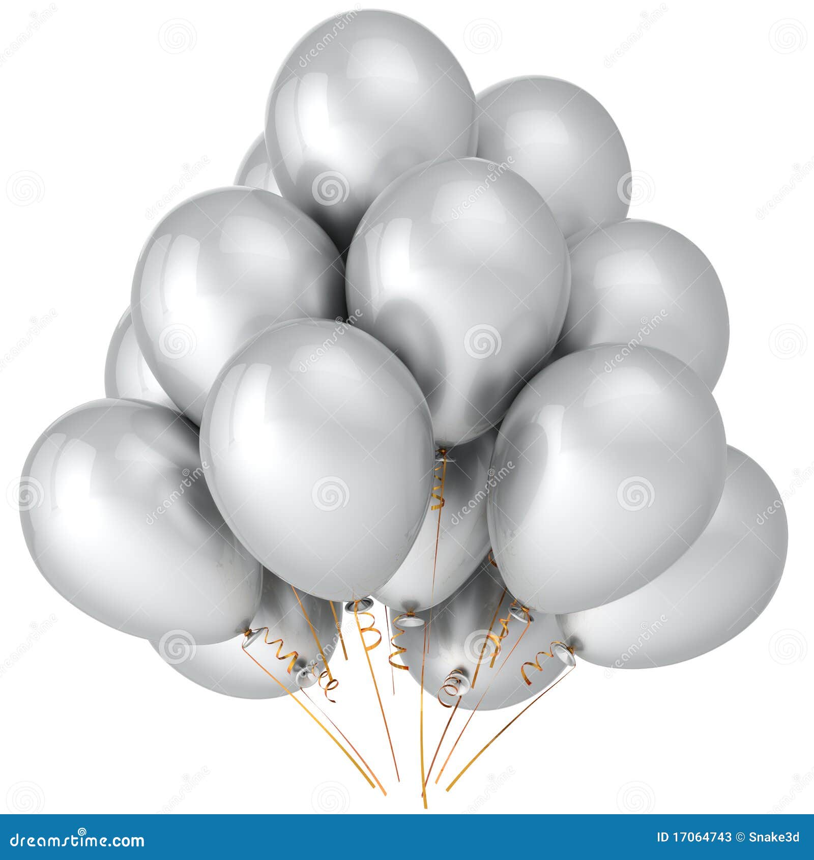 White Clean Helium Balloons (Hi-Res) Stock Illustration - Illustration ...