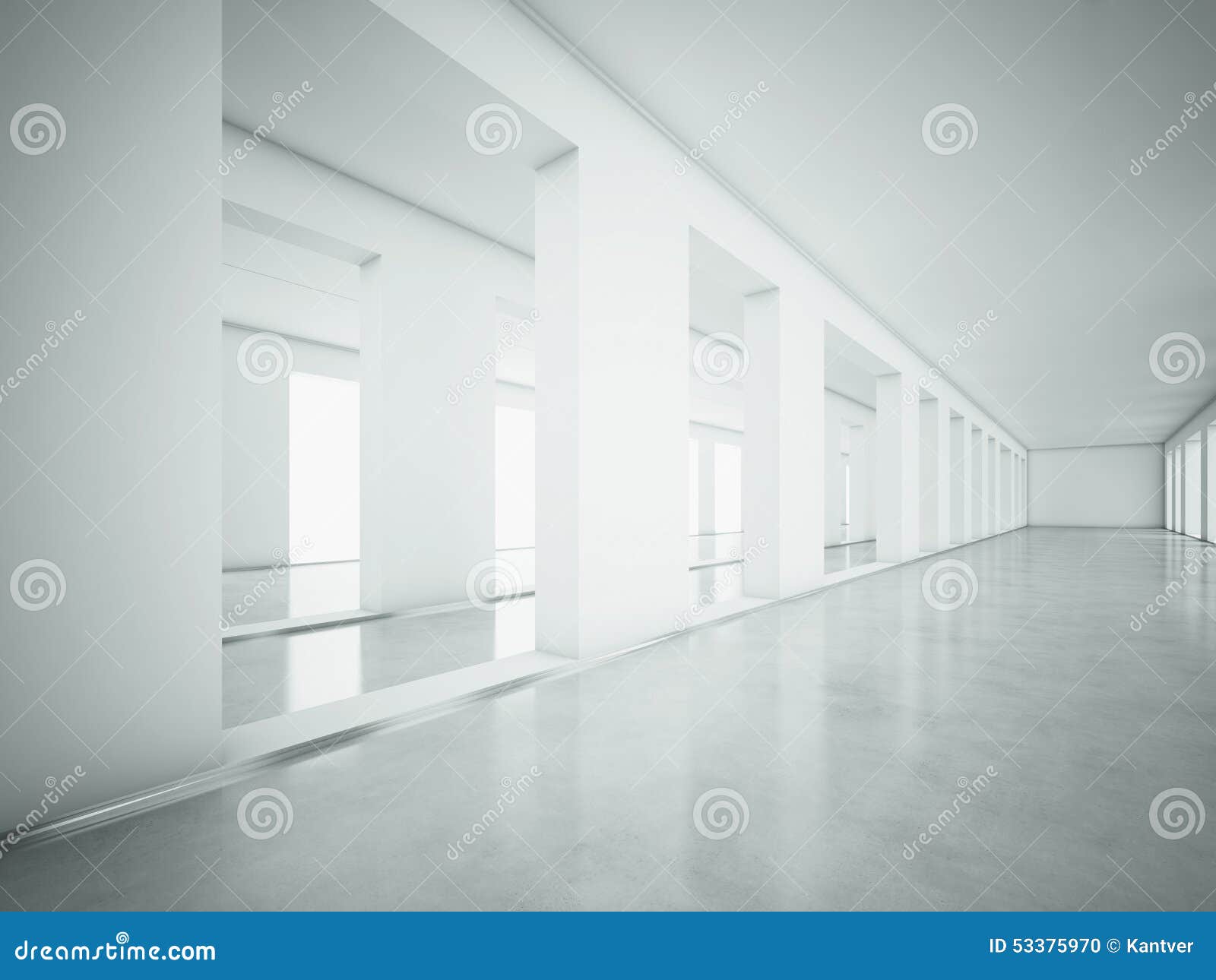White Clean Simple Interior. 3d Render Stock Illustration ...