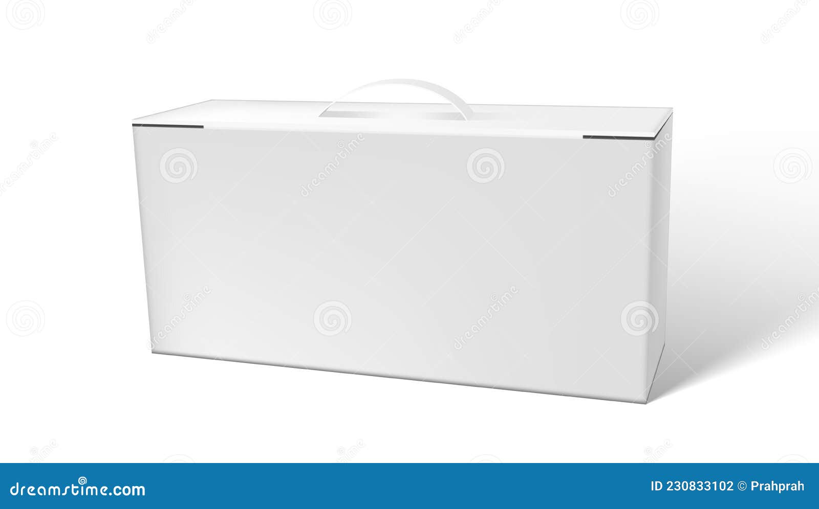 White Clear Cardboard Box Case with Handle Stock Vector - Illustration ...