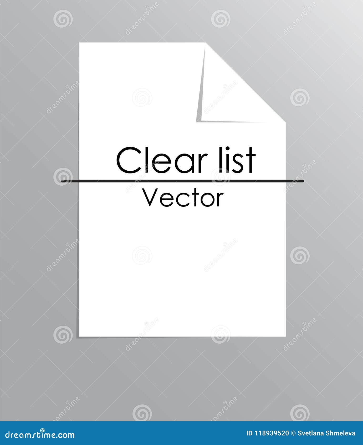 White Clear Paper Sheet. Vector on Grey Background Stock Vector ...