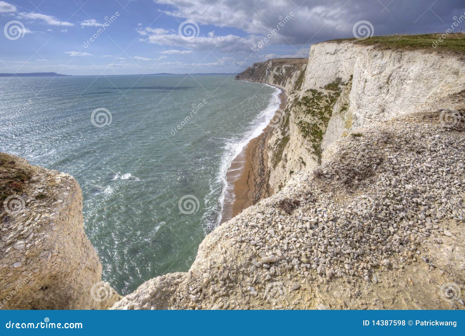 White Cliff Along Jurassic Coast Stock Photo - Image of nature, grass ...