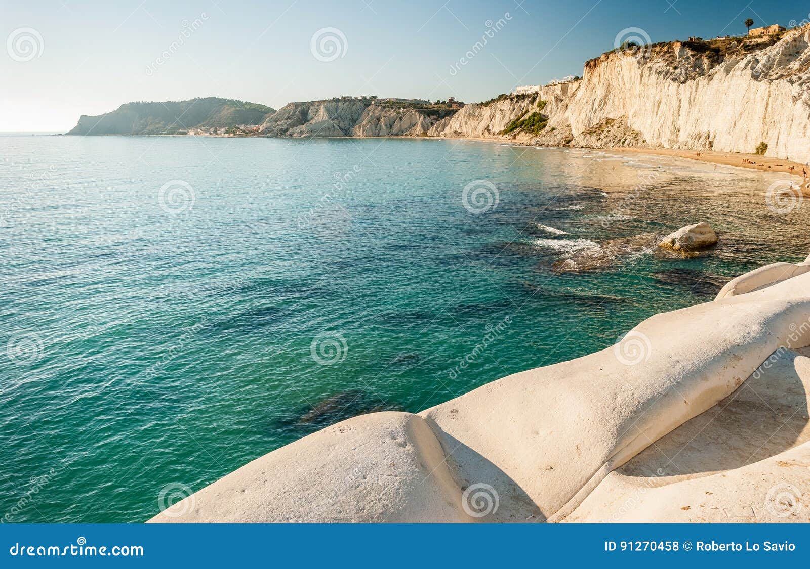 The White Cliff Called `Scala Dei Turchi` in Sicily, Near Agrigento ...