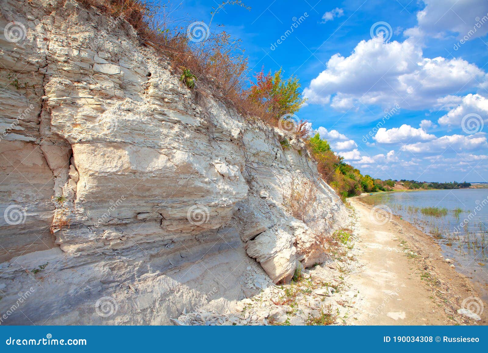 White Cliff at the Riverside Stock Photo - Image of cliff, riverside ...