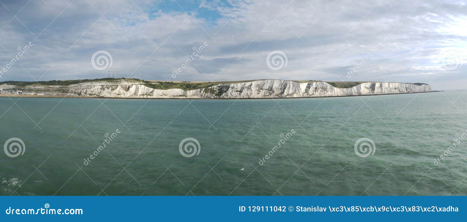 White Cliffs of Dover - Look from the Sea Stock Photo - Image of shore ...