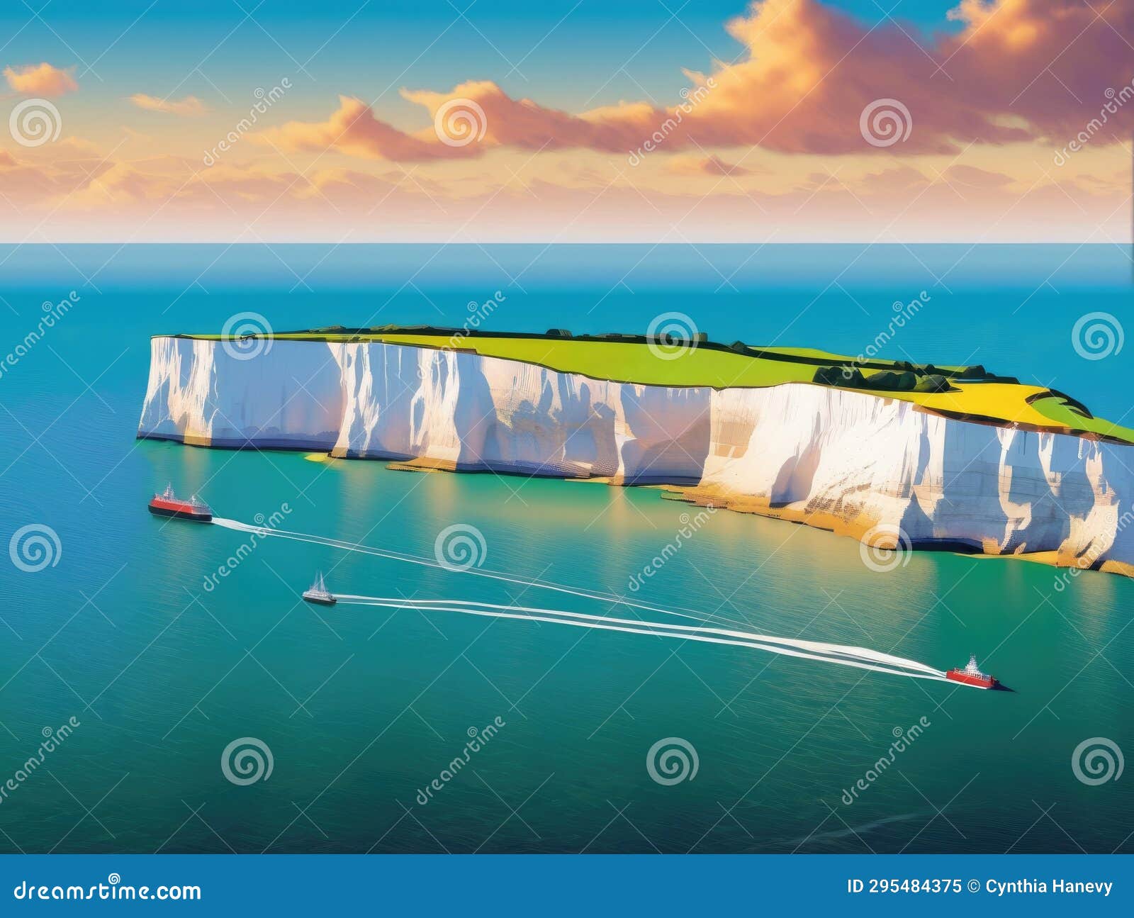 White Cliffs of Dover Seen from Above Stock Image - Image of copy ...