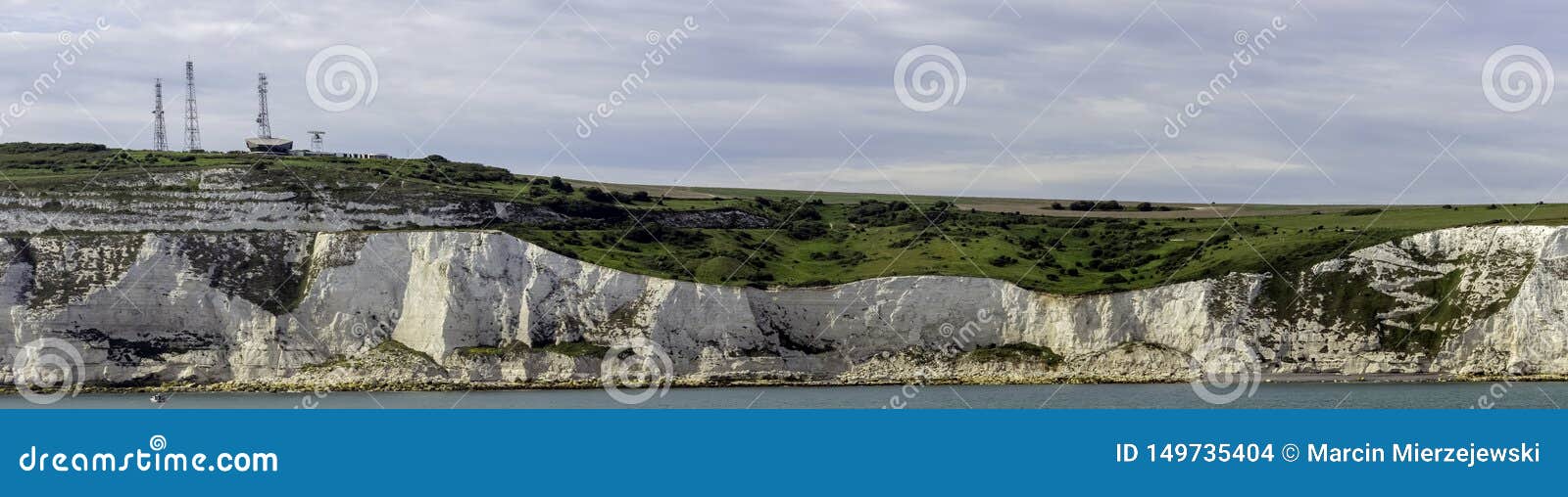 White Cliffs of England in Dover, UK Stock Photo - Image of beach ...