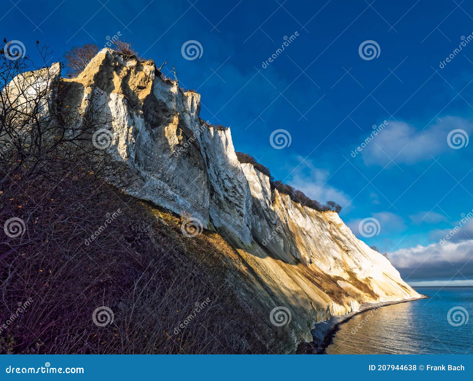 White Cliffs on the Island Moen in Denmark Stock Photo - Image of ...