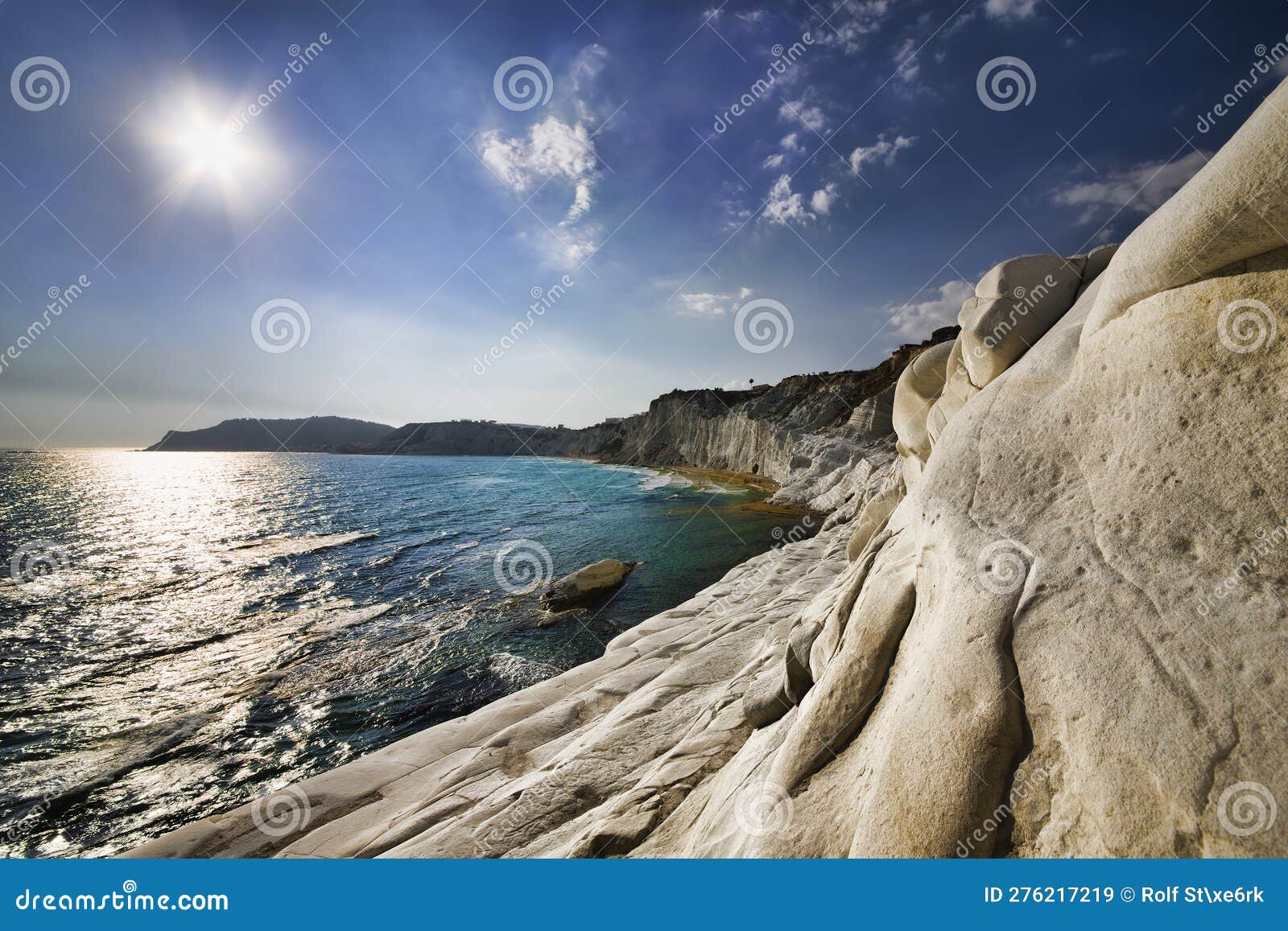 The White Cliffs of Scala Turchi, Sicily Stock Image - Image of ...